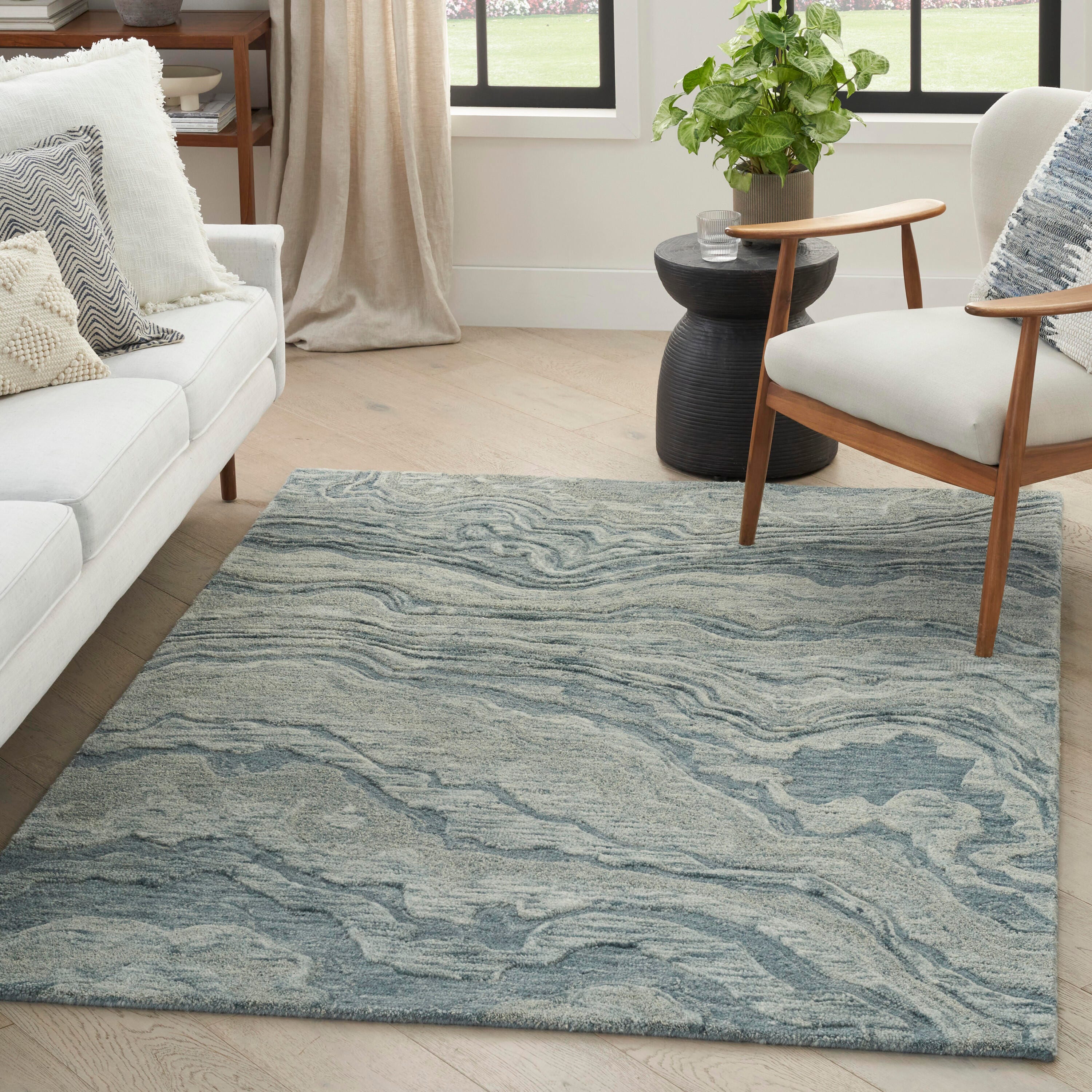 Click here for Nourison Home Graceful Area Rug 4 x 6  Blue prices