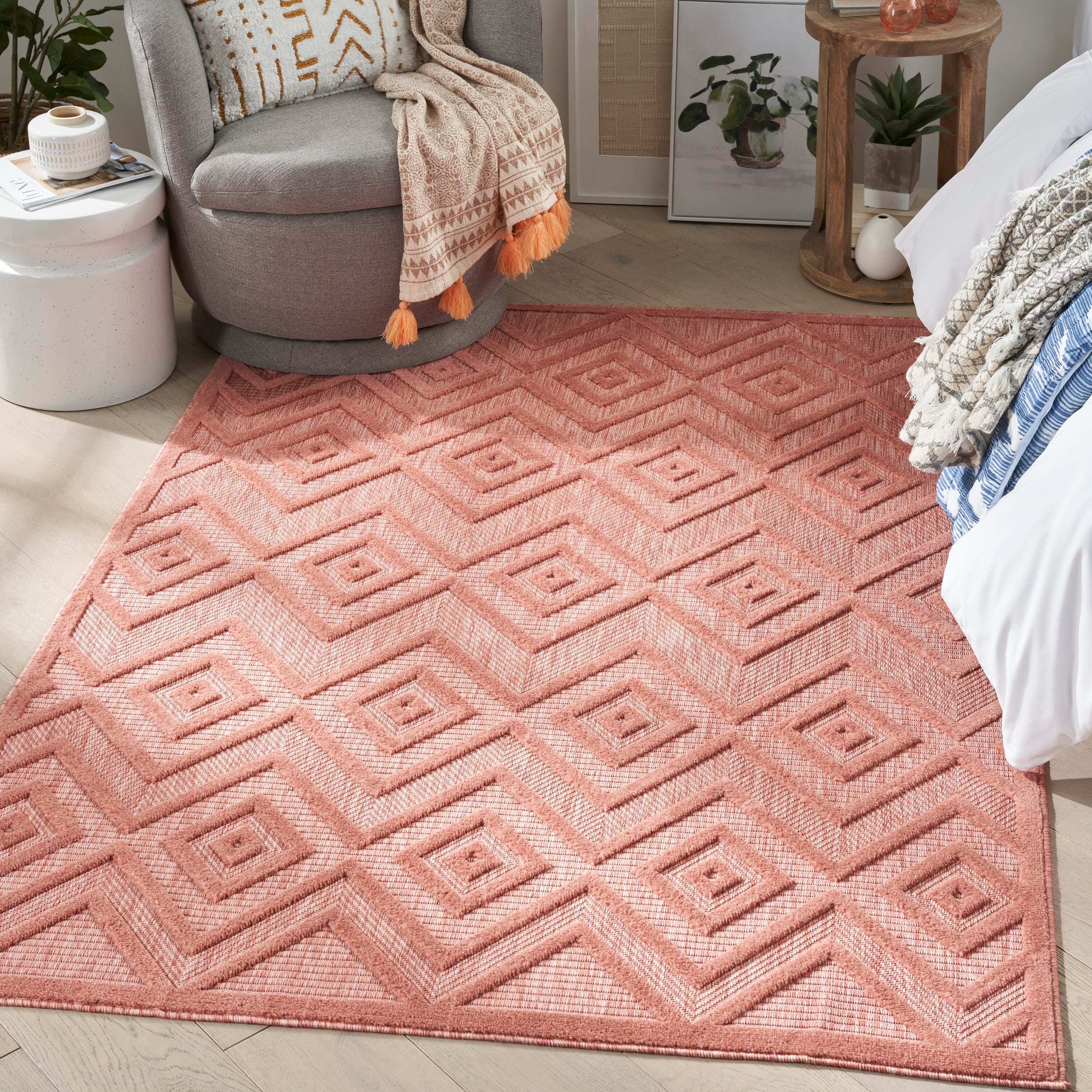 Click here for Nourison Home Versa 5 x 7 Area Rug  Coral Orange prices
