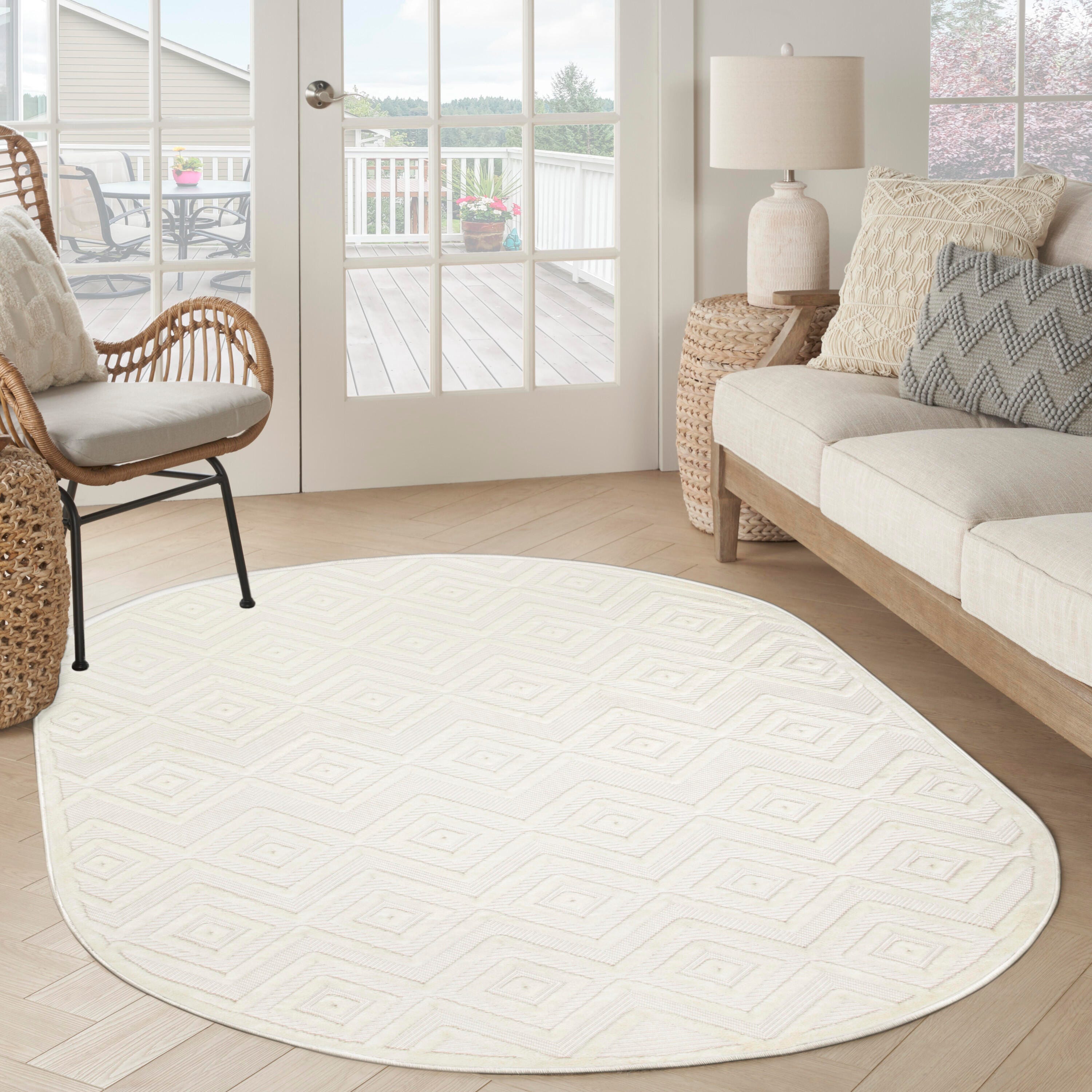 Click here for Nourison Home Versa 6 x 9 Area Rug  Ivory/White prices