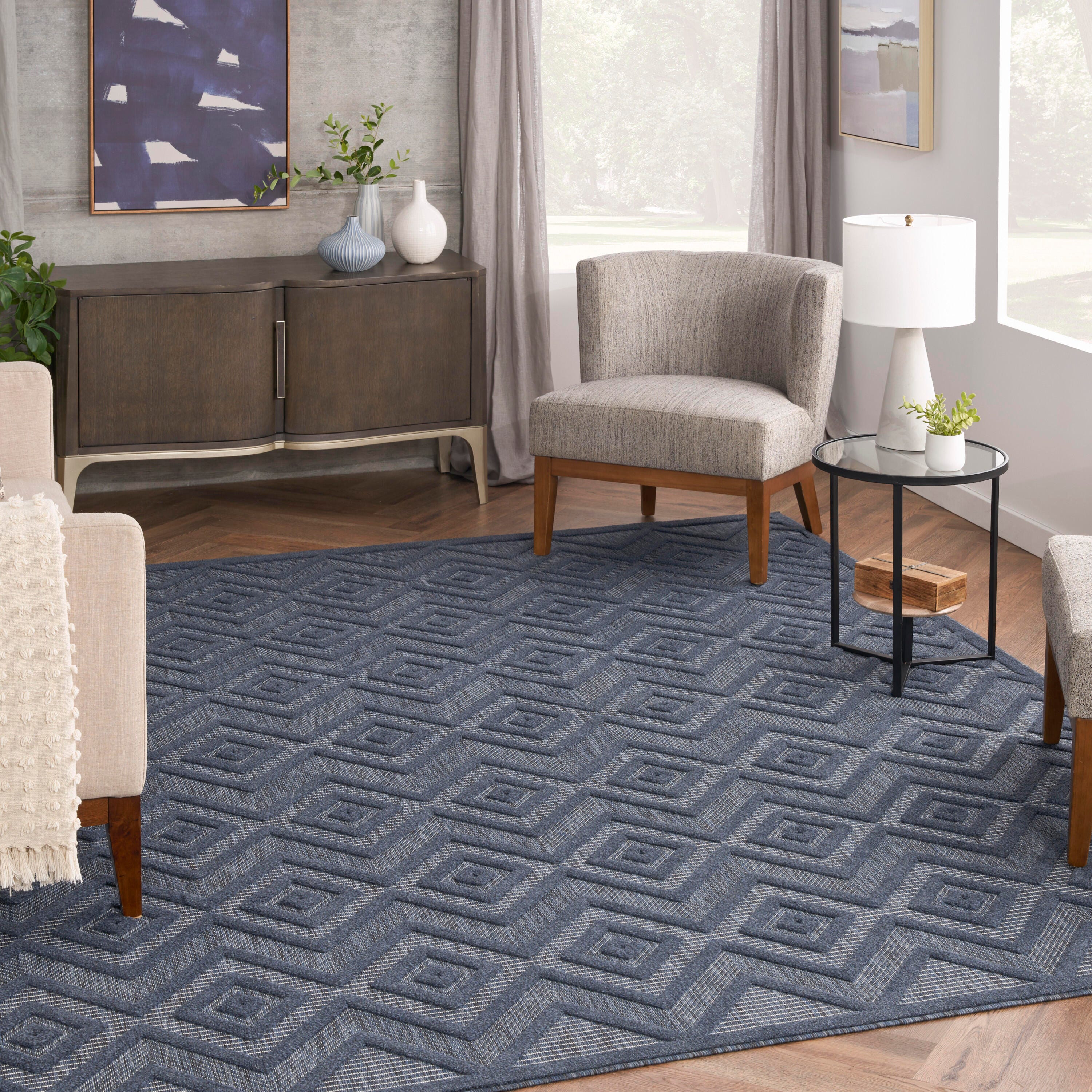 Click here for Nourison Home Versa 8 x 10 Area Rug  Navy Blue prices