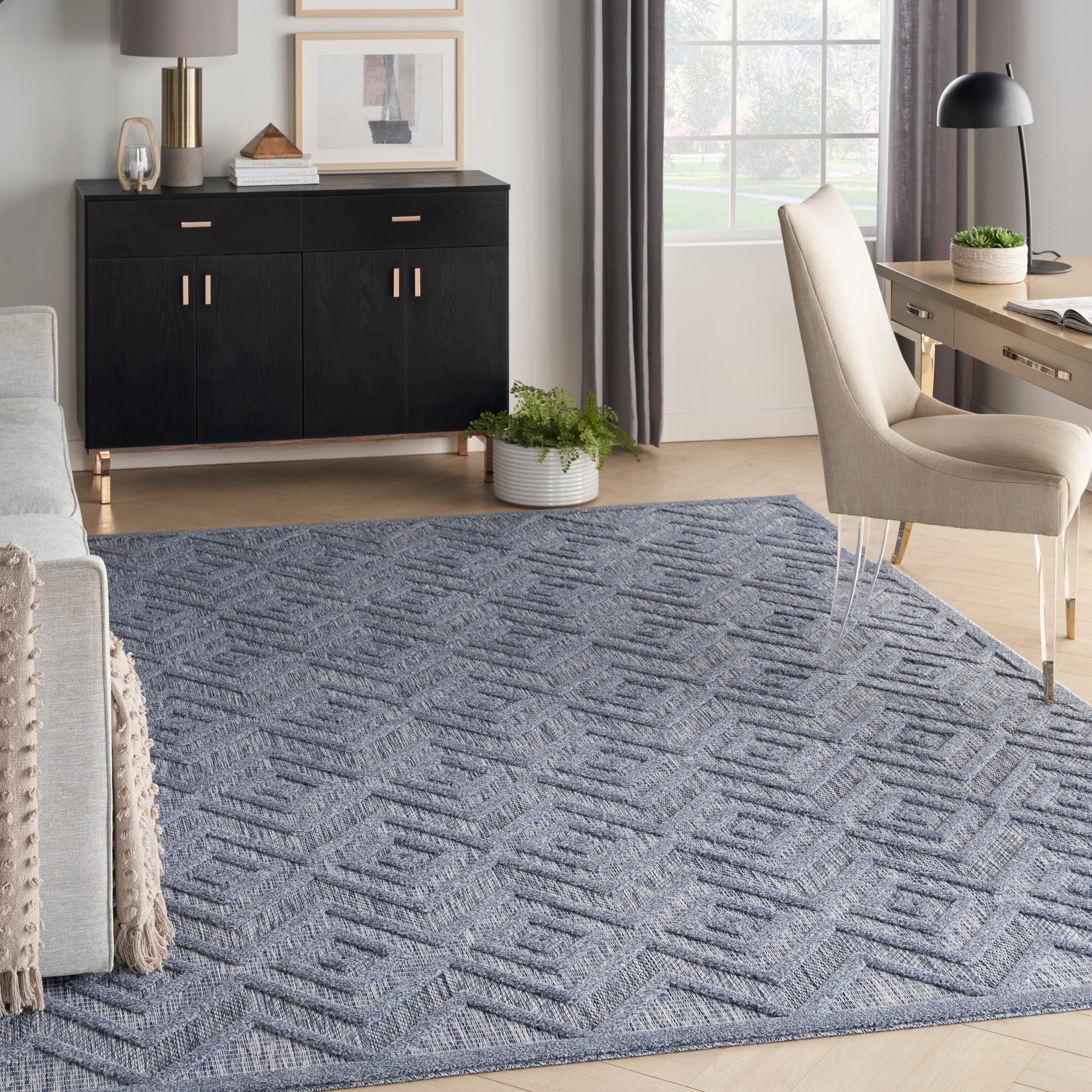 Click here for Nourison Home Versa 9 x 12 Area Rug  Denim Blue prices