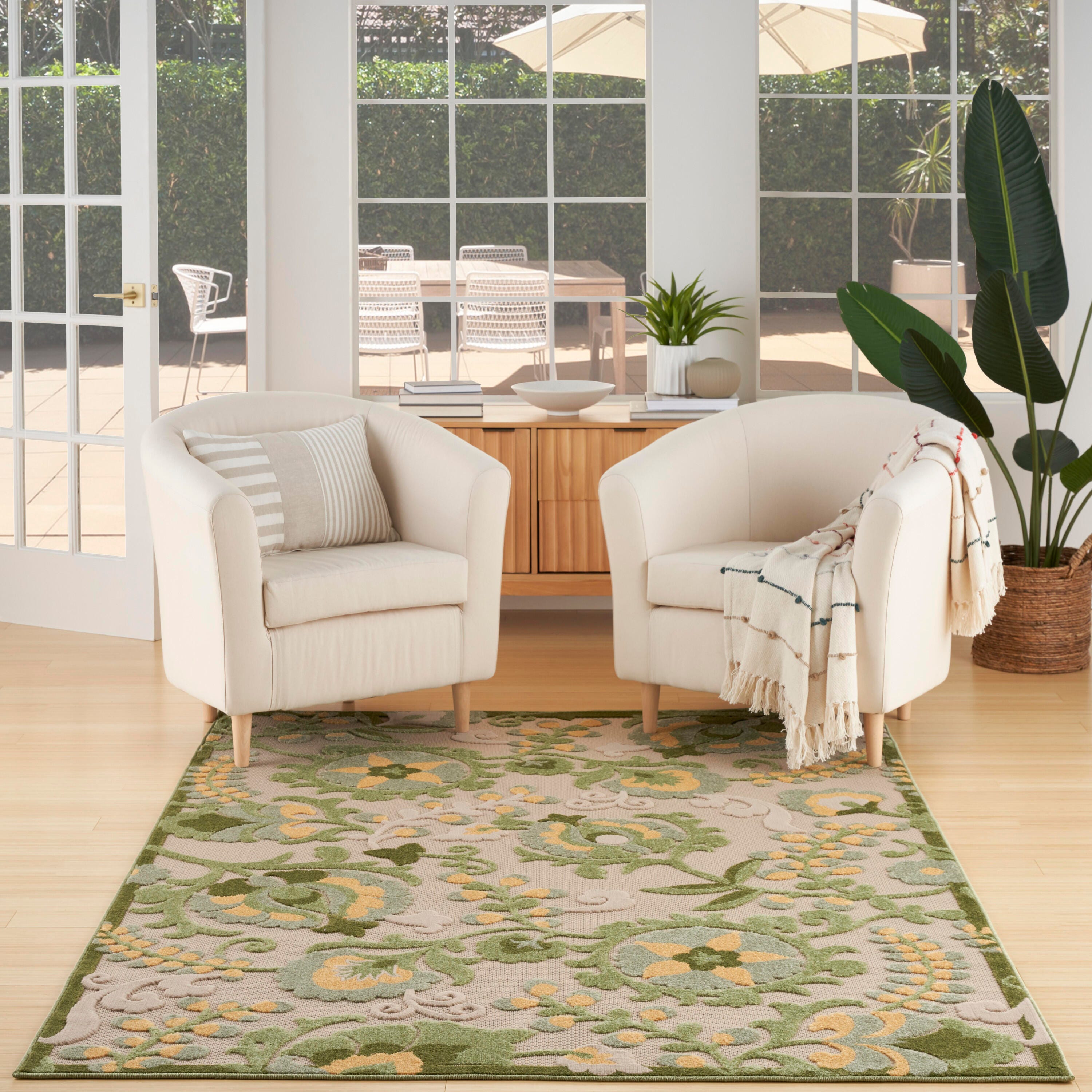 Click here for Nourison Home Splash 36 X 56 Leafy Vines Indoor/Ou... prices