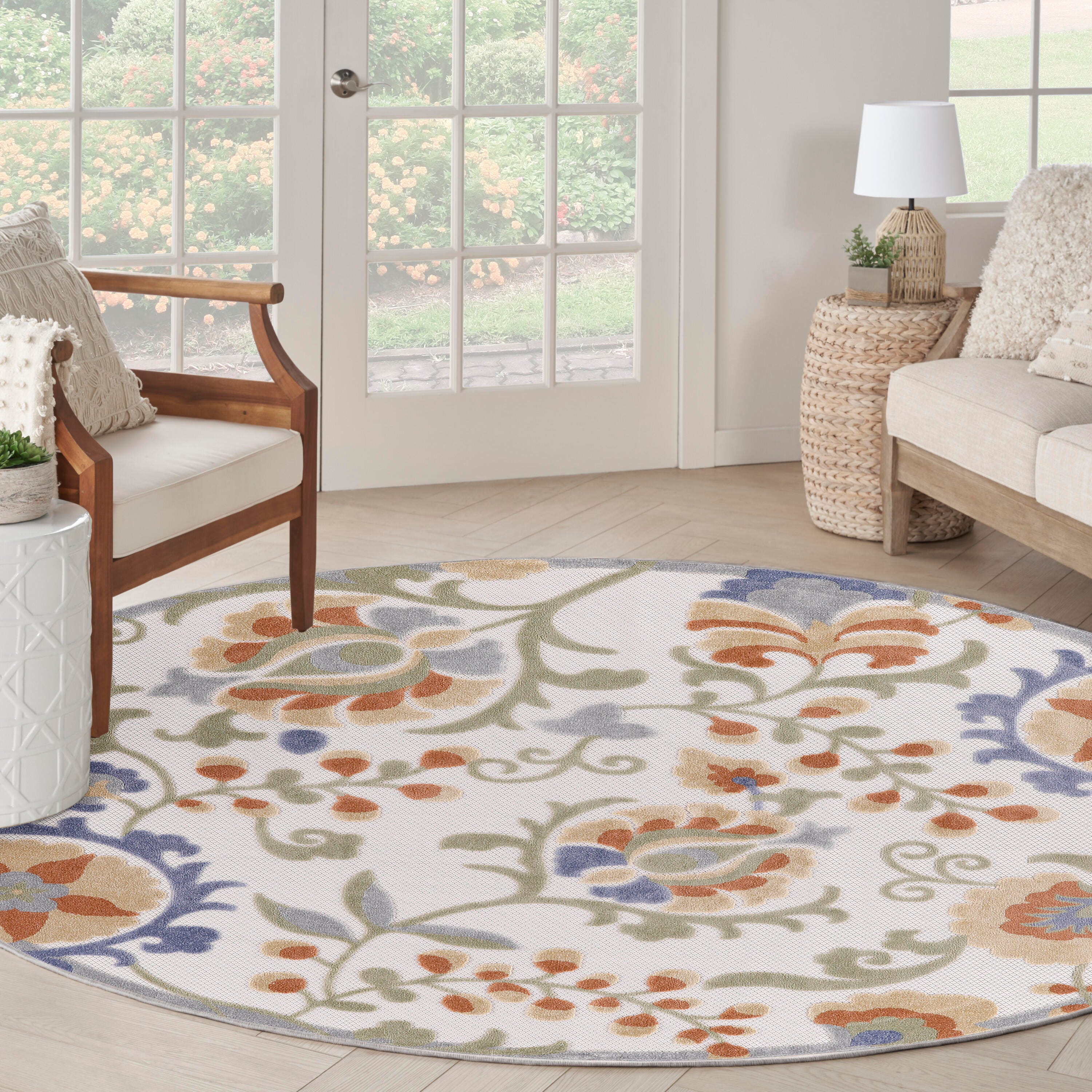Click here for Nourison Home Splash 53 X Round Leafy Vines Indoor... prices