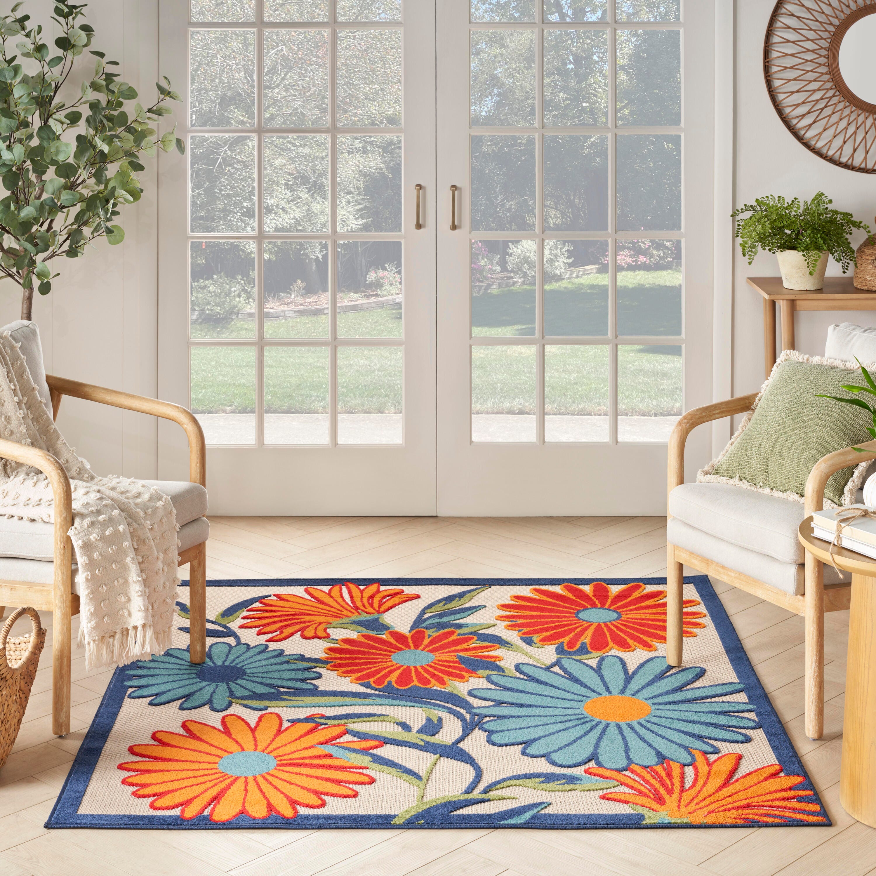 Click here for Nourison Home Splash 5 X Daisy Floral Area Rug  Mu... prices
