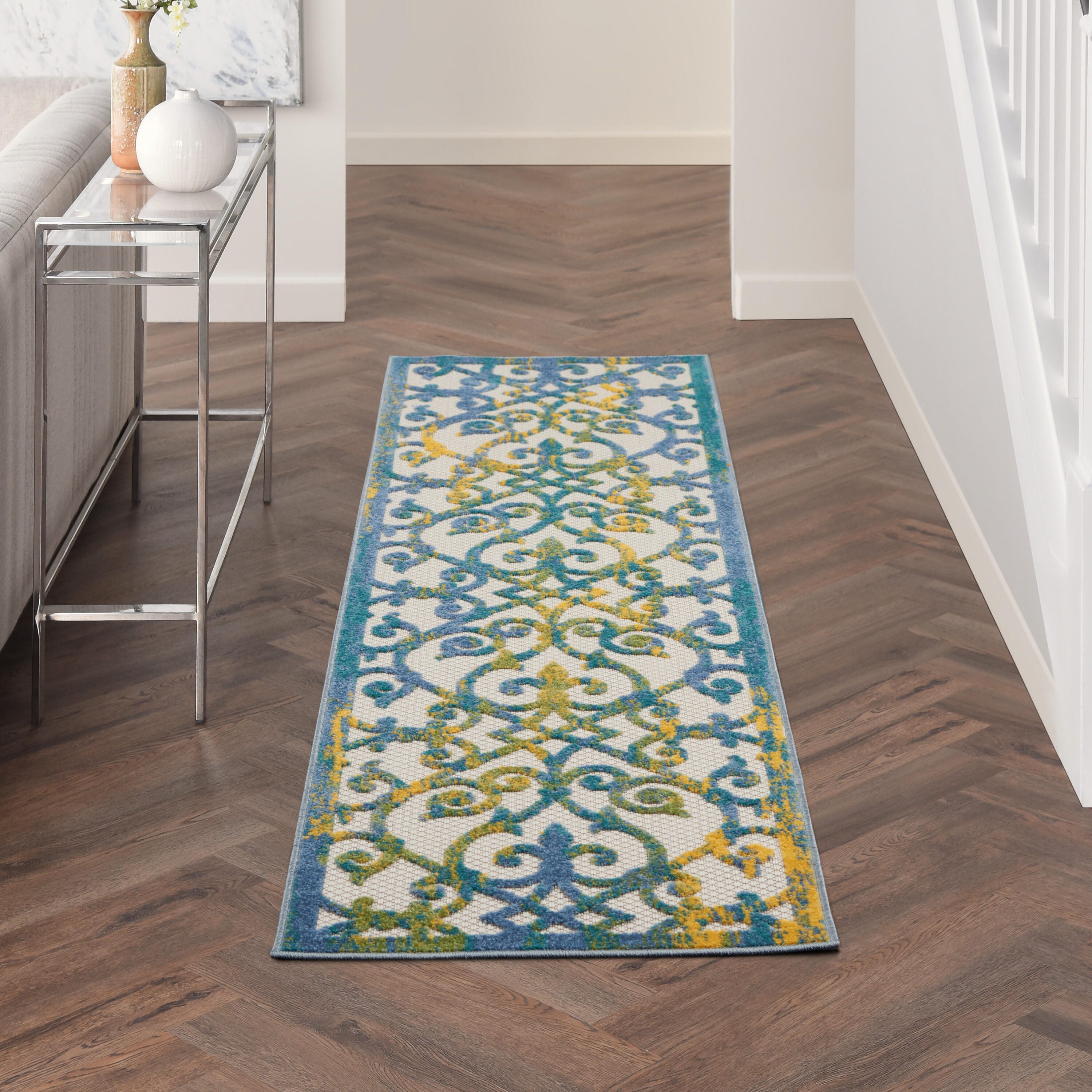 Click here for Nourison Home Splash 23 X 8 Geometric Area Rug  Iv... prices