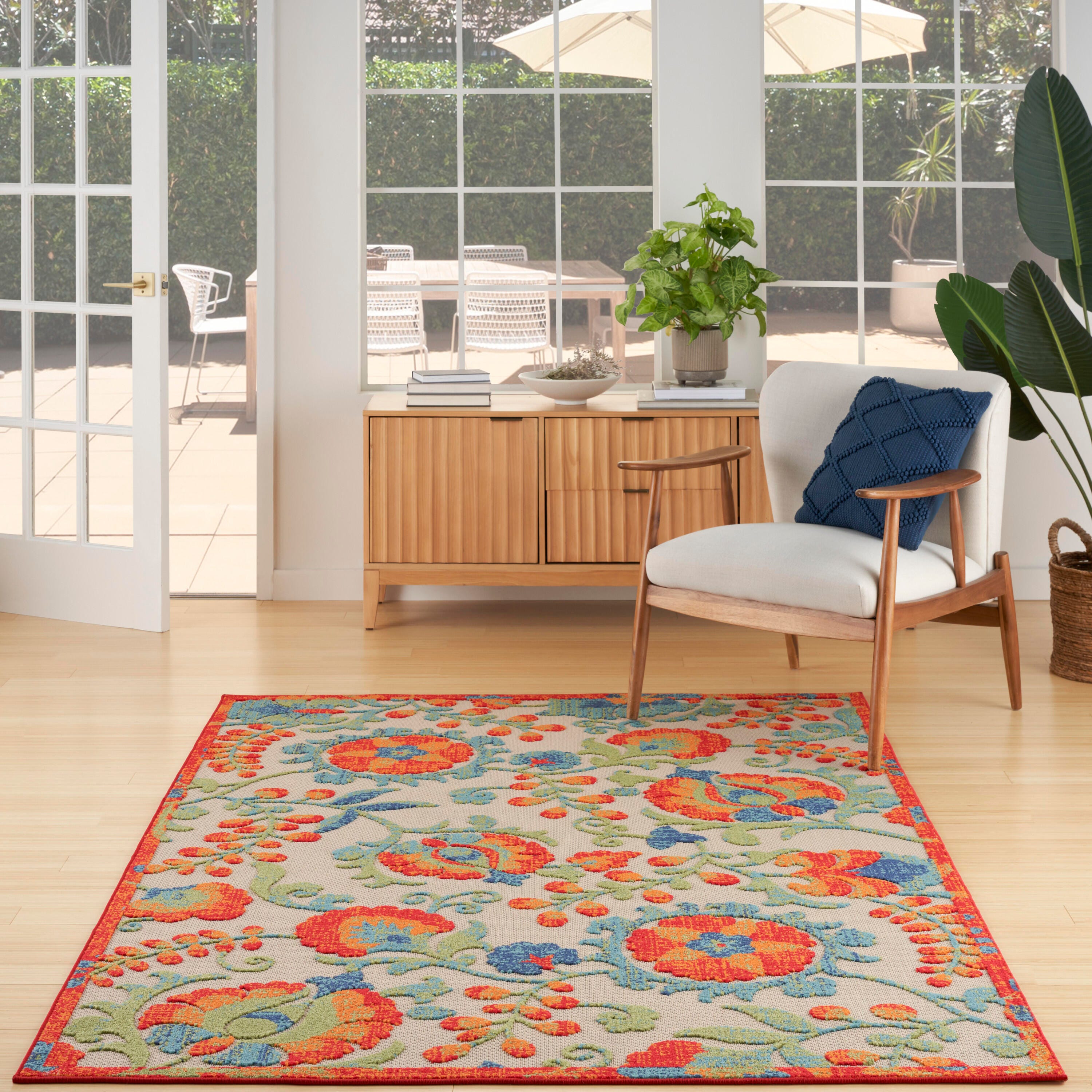 Click here for Nourison Home Splash 6 X 9 Leafy Vines Area Rug  R... prices
