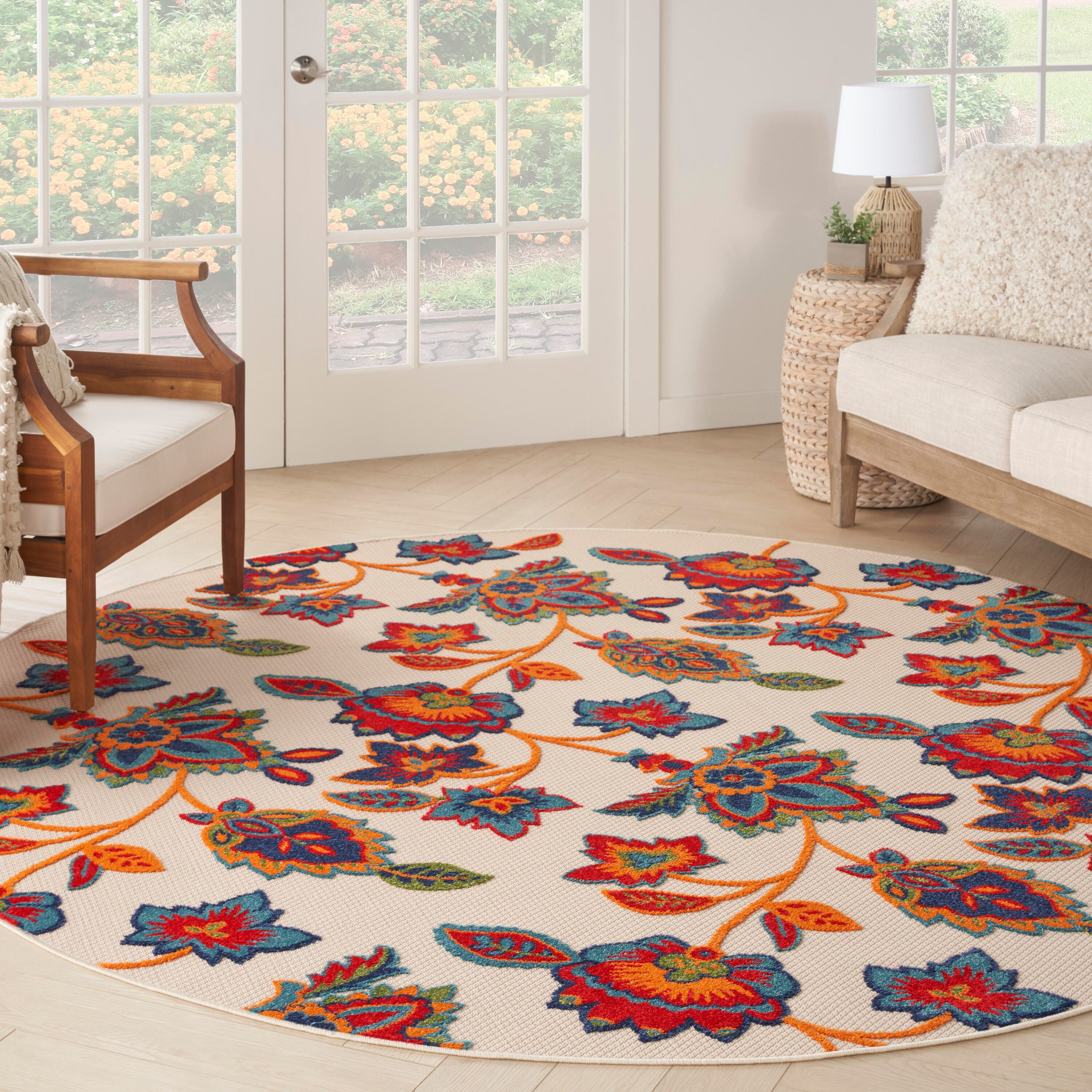 Click here for Nourison Home Splash 710 X Round Floral Area Rug... prices