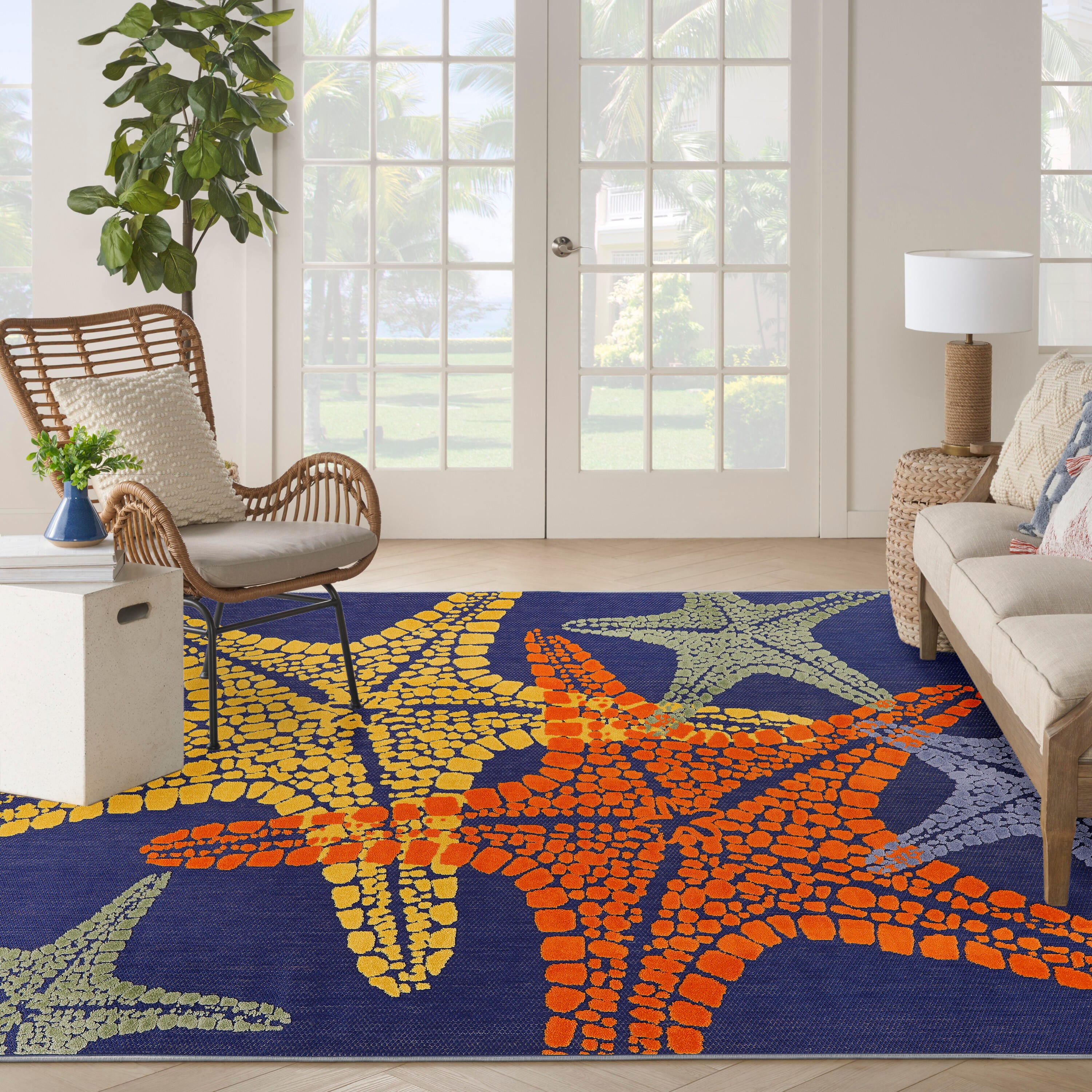 Click here for Nourison Home Splash 710 X 10 Starfish Indoor/Outd... prices