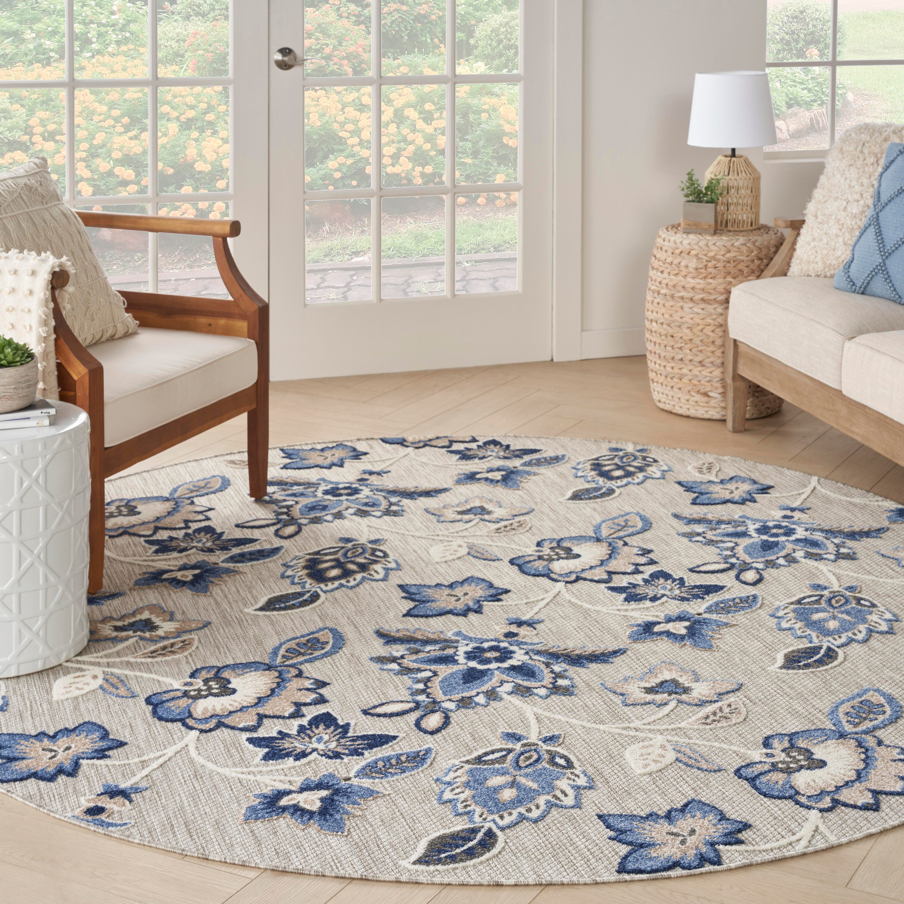 Click here for Nourison Home Splash 710X Round Floral Area Rug  B... prices