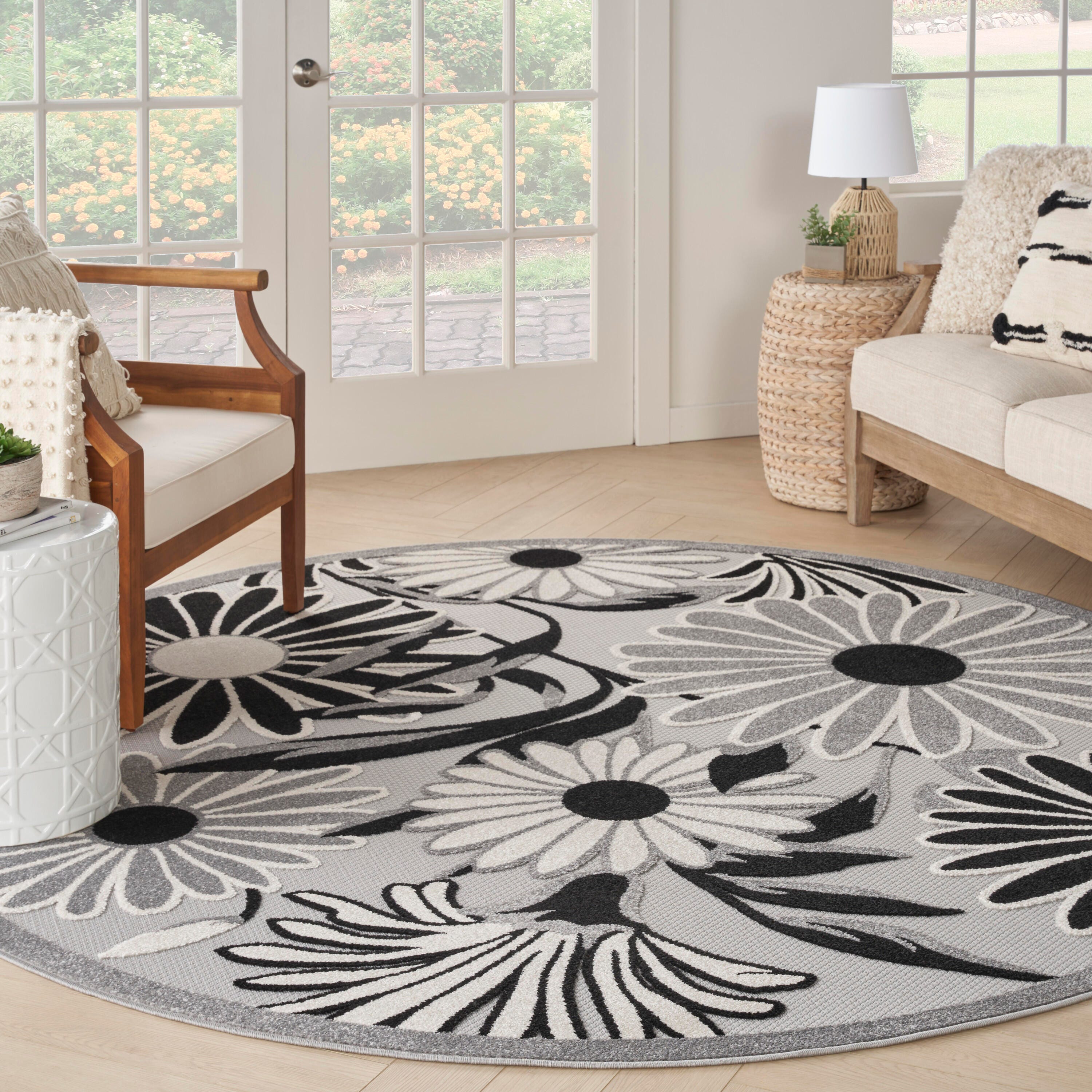 Click here for Nourison Home Splash 710X Round Daisy Floral Area... prices