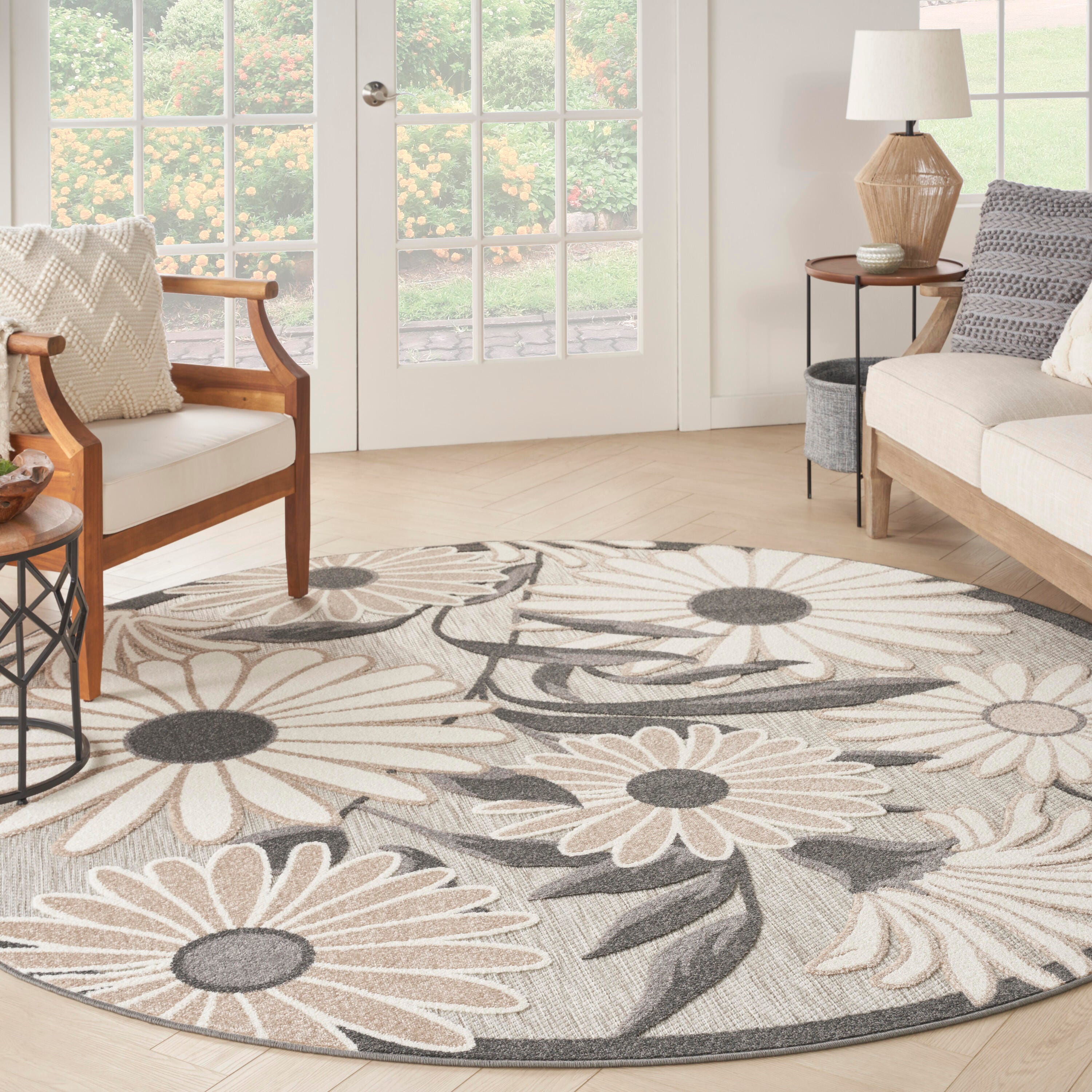 Click here for Nourison Home Splash 710X Round Daisy Floral Area... prices