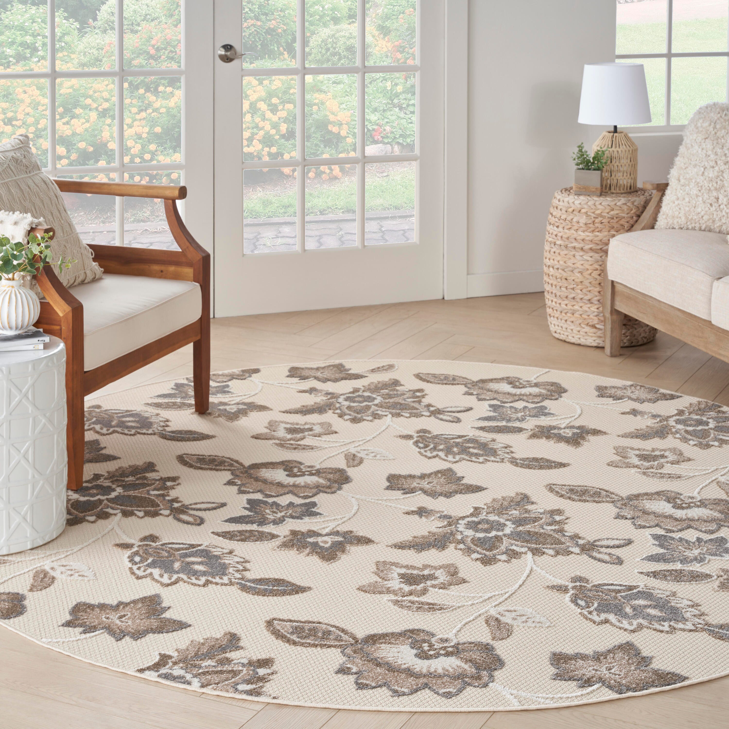 Click here for Nourison Home Splash 710X Round Floral Area Rug  B... prices