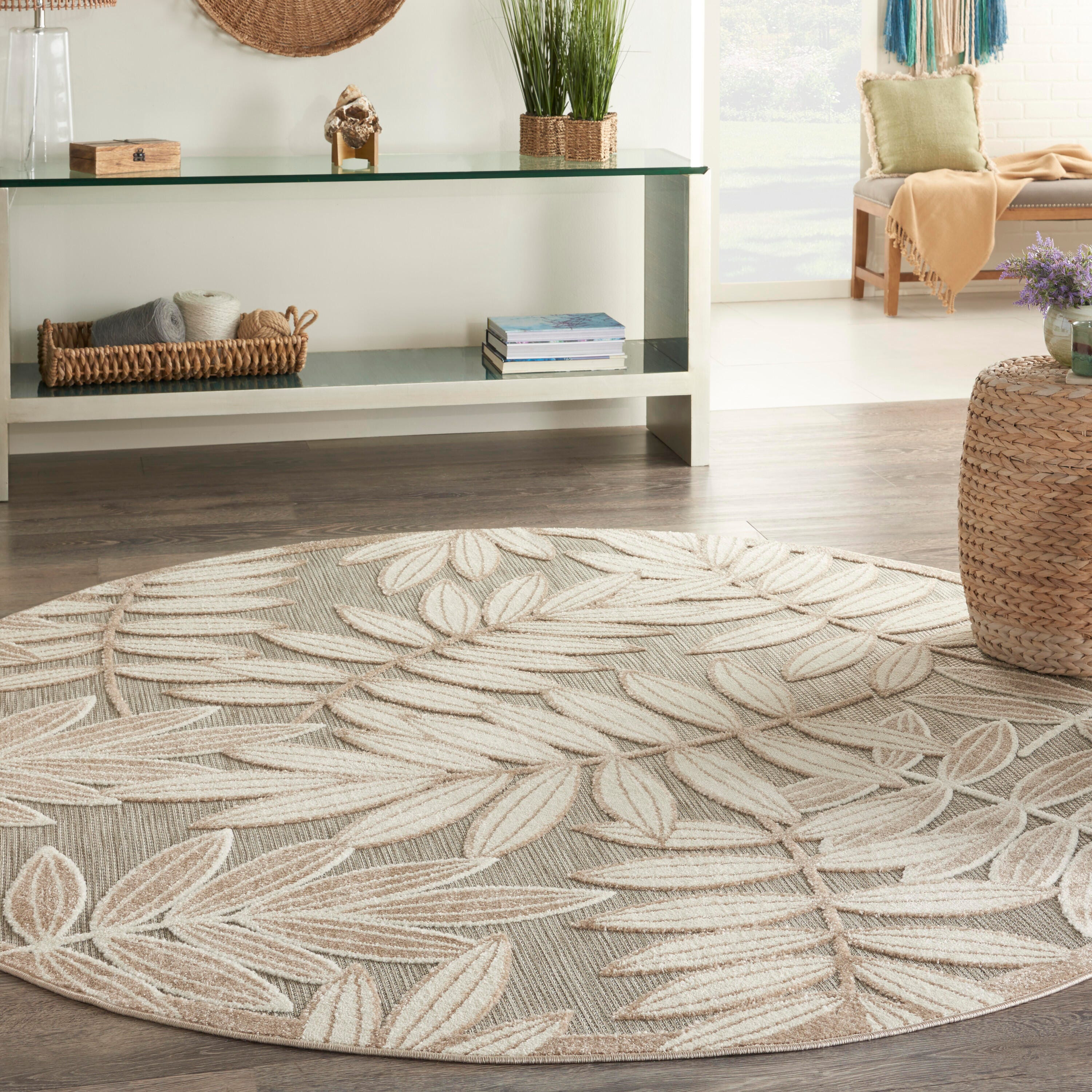 Click here for Nourison Home Splash 710X Round Botanical Pattern... prices