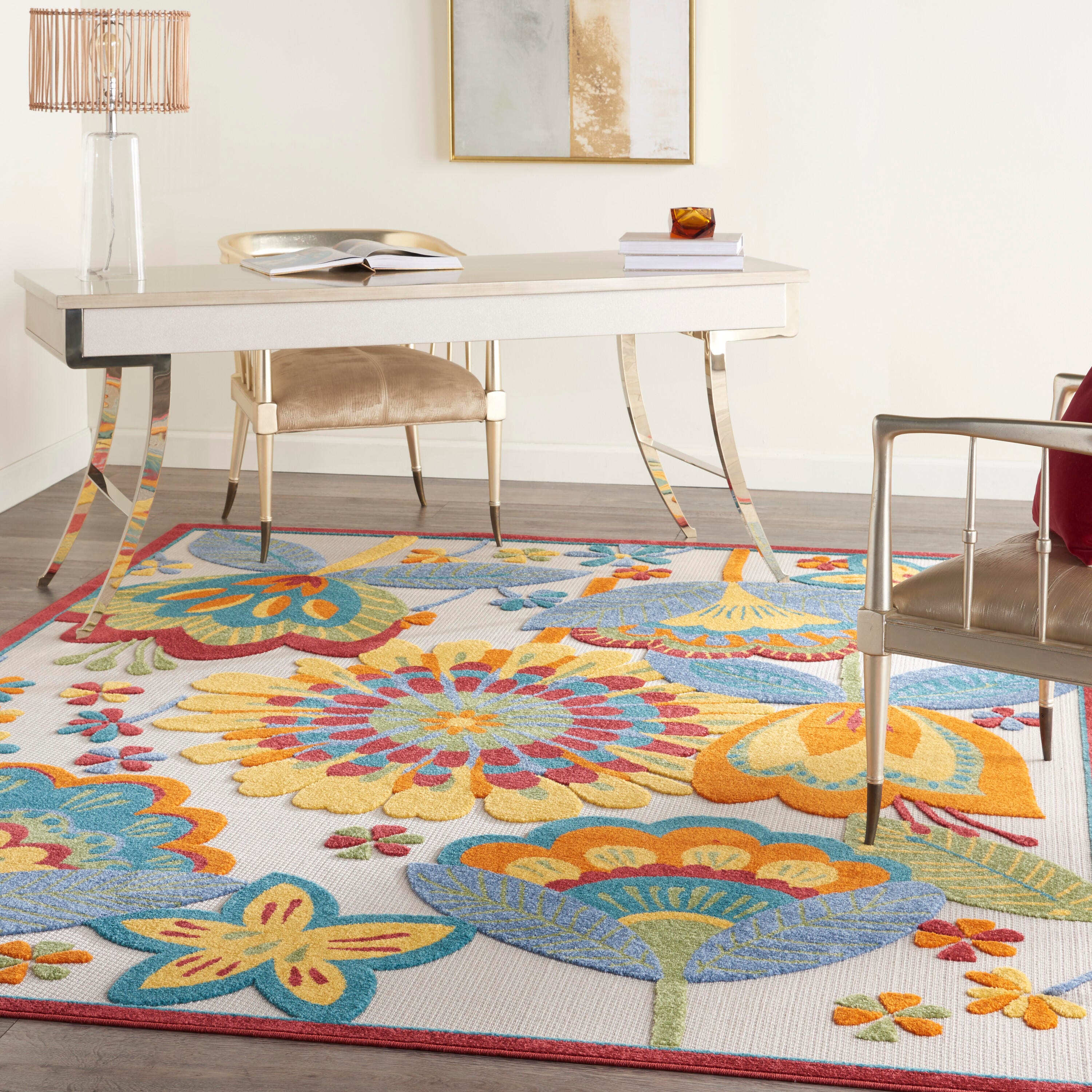 Click here for Nourison Home Splash 9 X 12 Tulips Area Rug  Multi prices