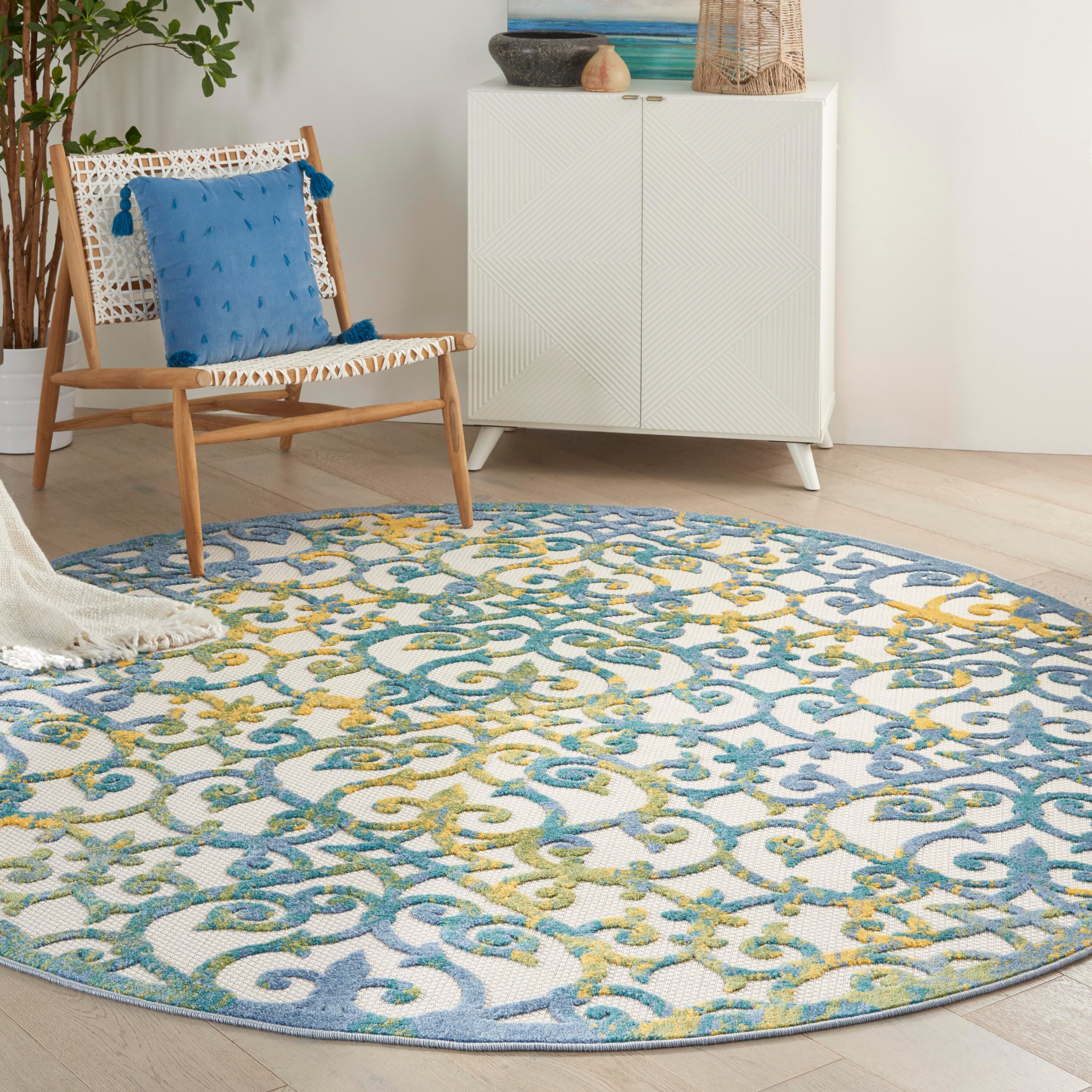 Click here for Nourison Home Splash 710X Round Geometric Area Rug... prices