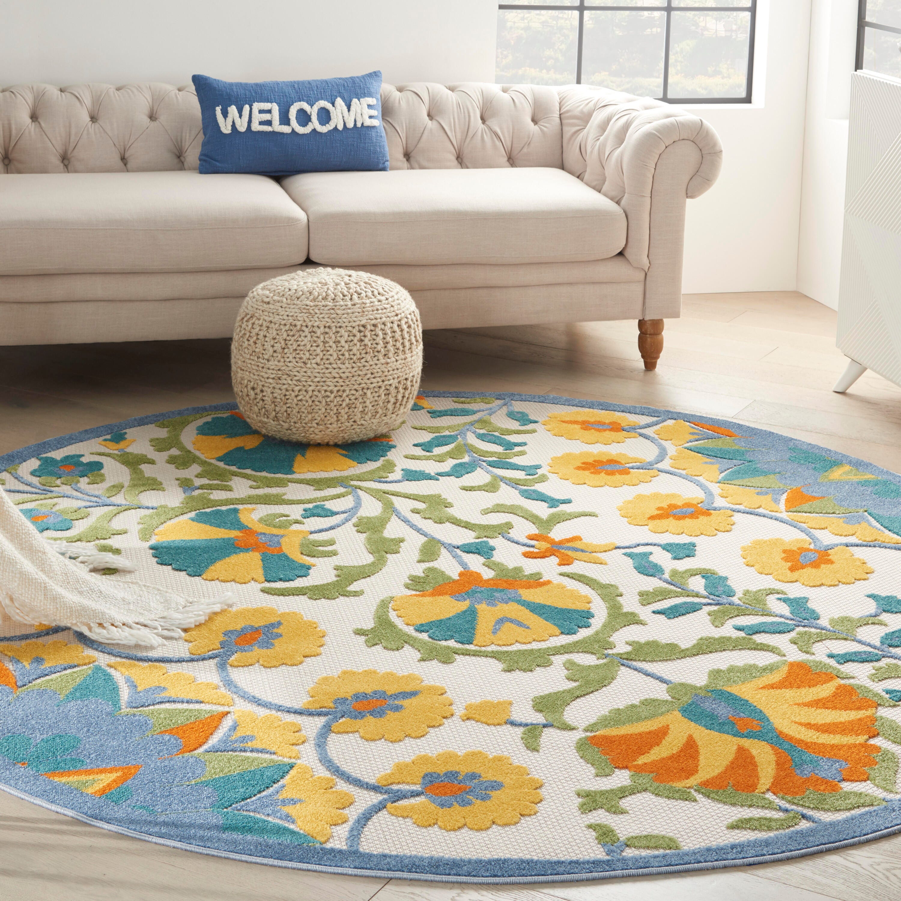Click here for Nourison Home Splash 710X Round Petals Area Rug  M... prices