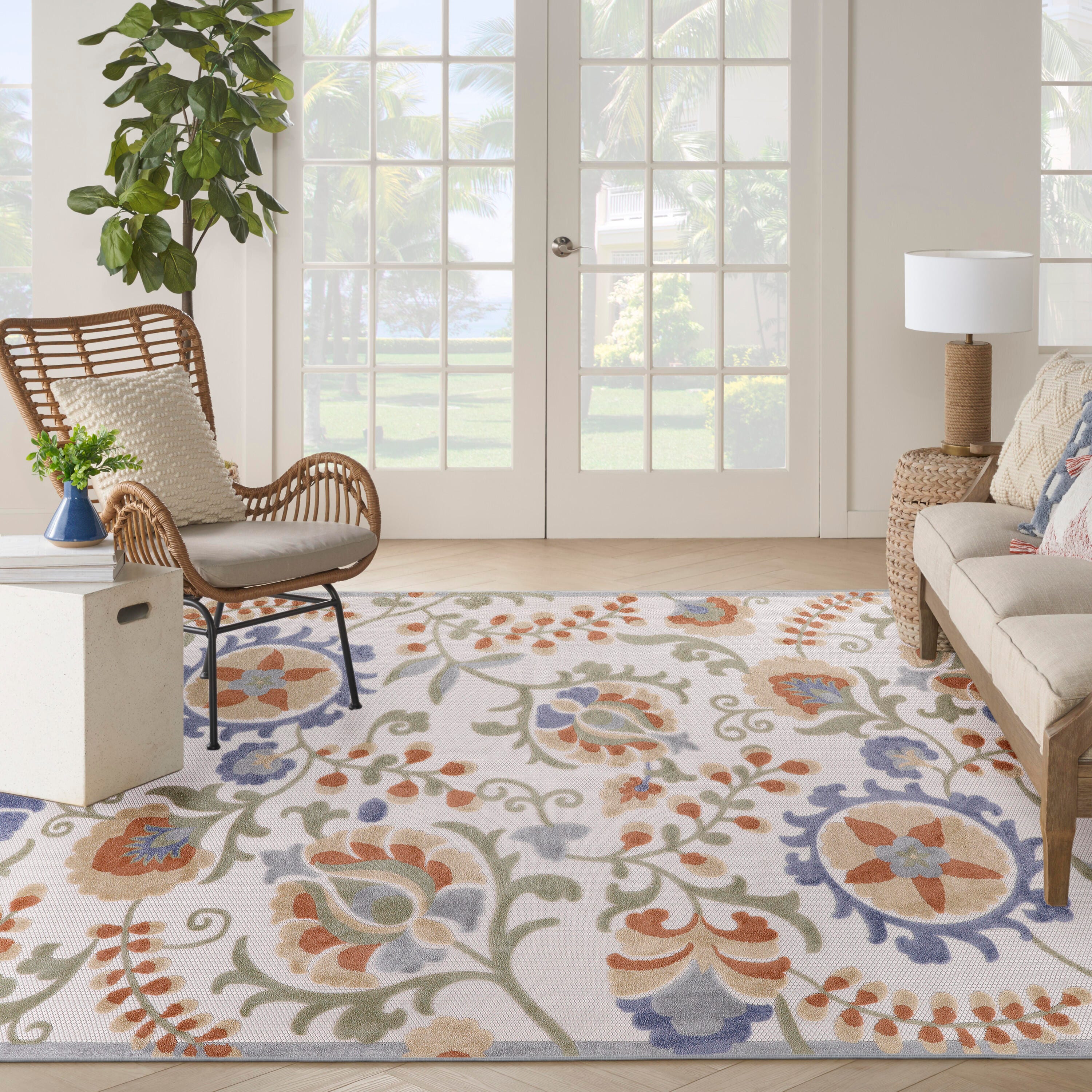 Click here for Nourison Home Splash 9 X 12 Leafy Vines Indoor/Out... prices