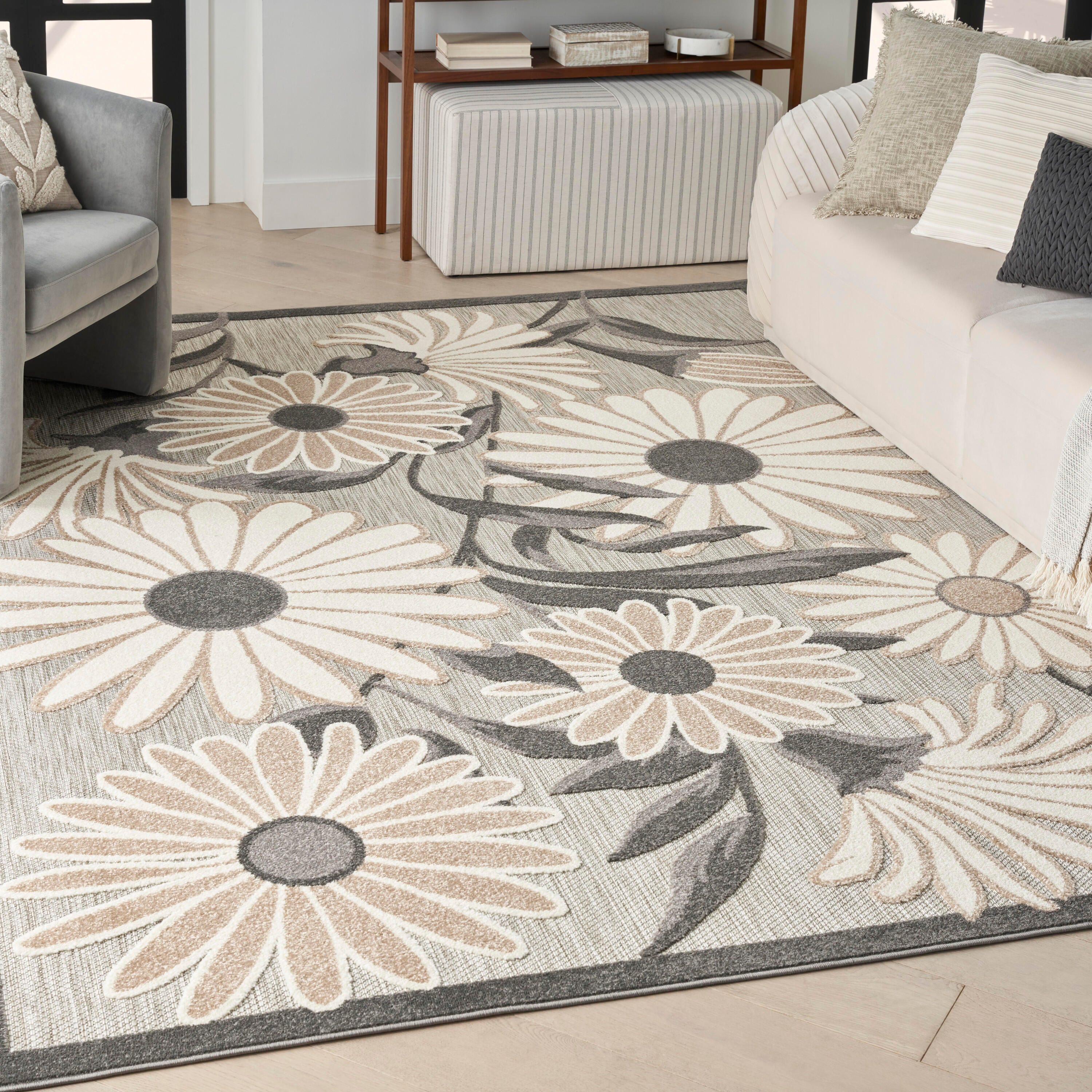 Click here for Nourison Home Splash 9 X 12 Daisy Floral Area Rug... prices