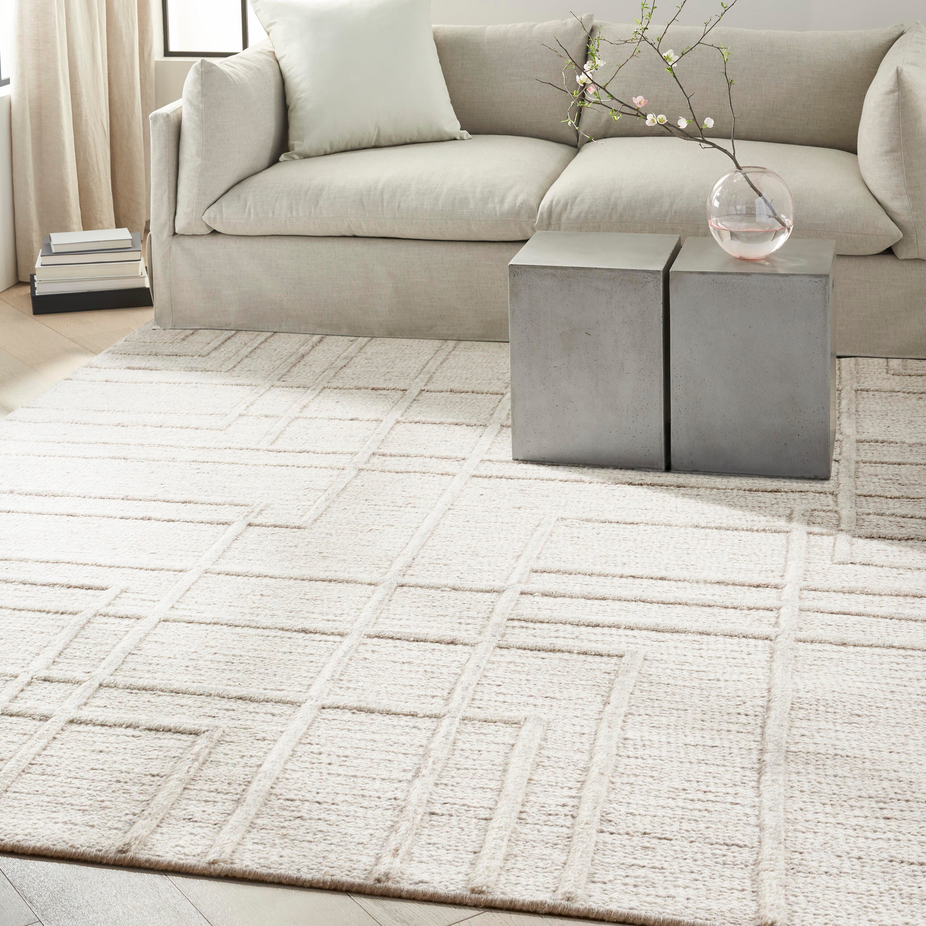 Click here for Calvin Klein Impressions 79 x 99 Area Rug  Ivory prices