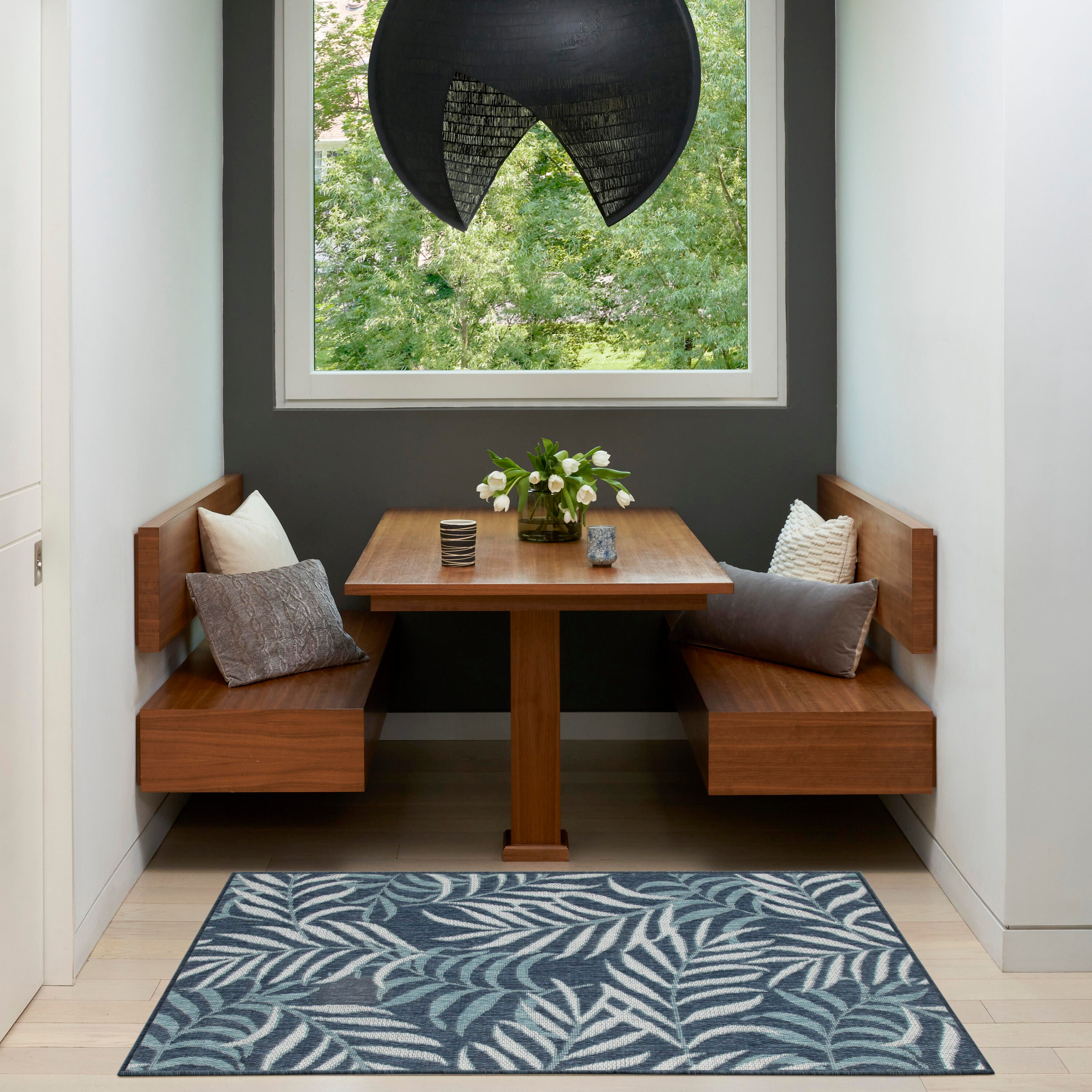 Click here for Nourison Home Tropical 3 x 5 Area Rug  Navy prices