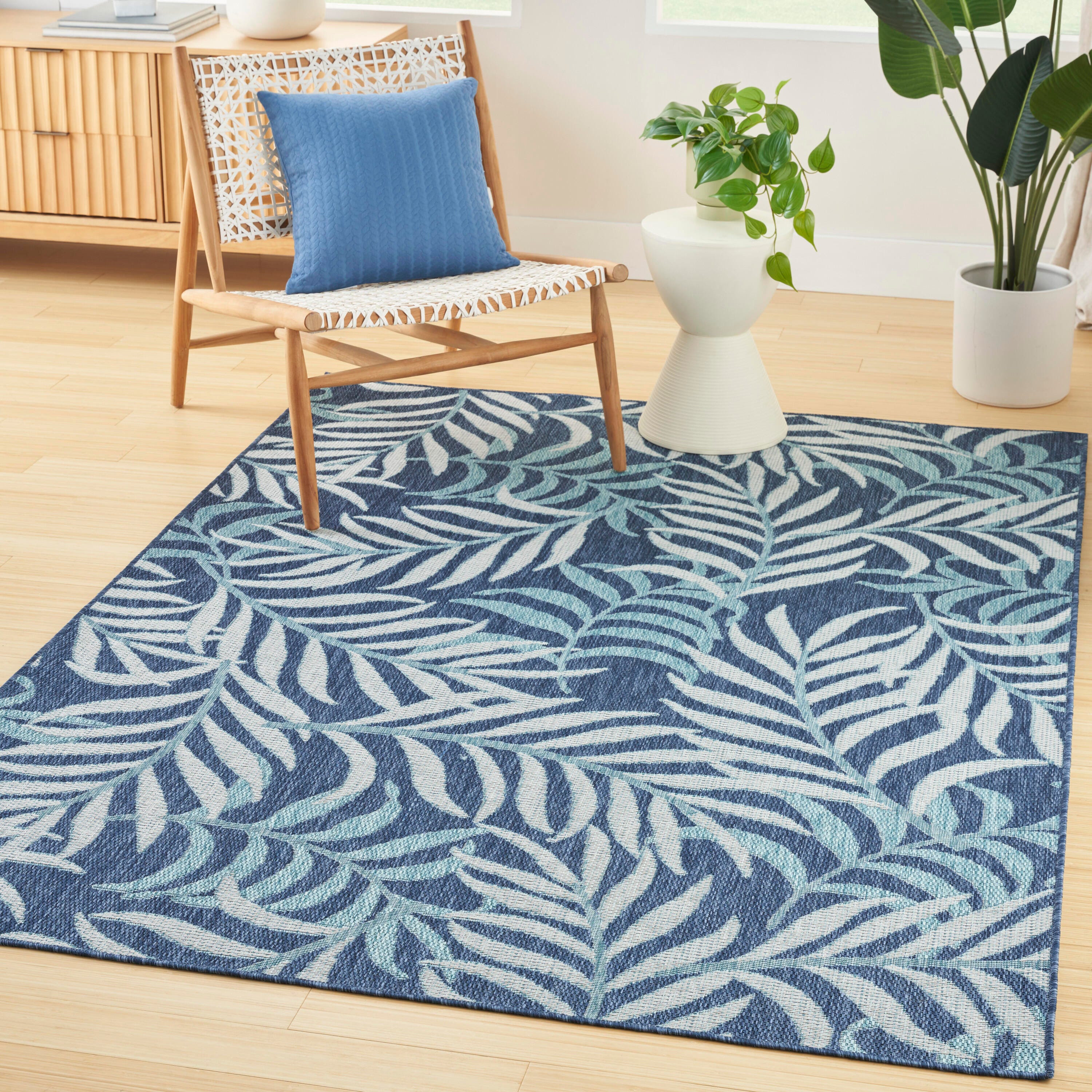 Click here for Nourison Home Tropical 4 x 6 Area Rug  Navy prices