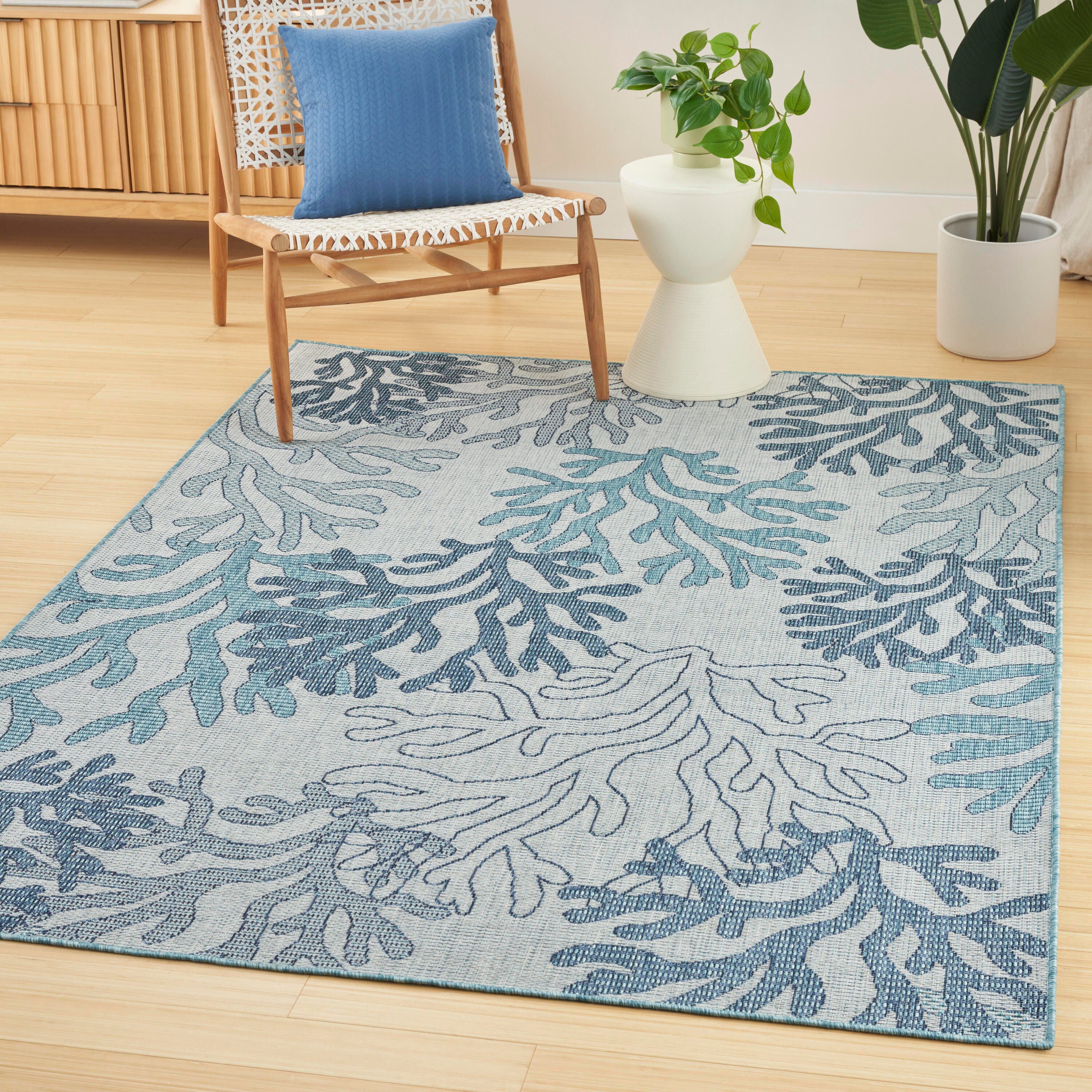 Click here for Nourison Home Coral Reef 5 x 7 Area Rug  Blue prices