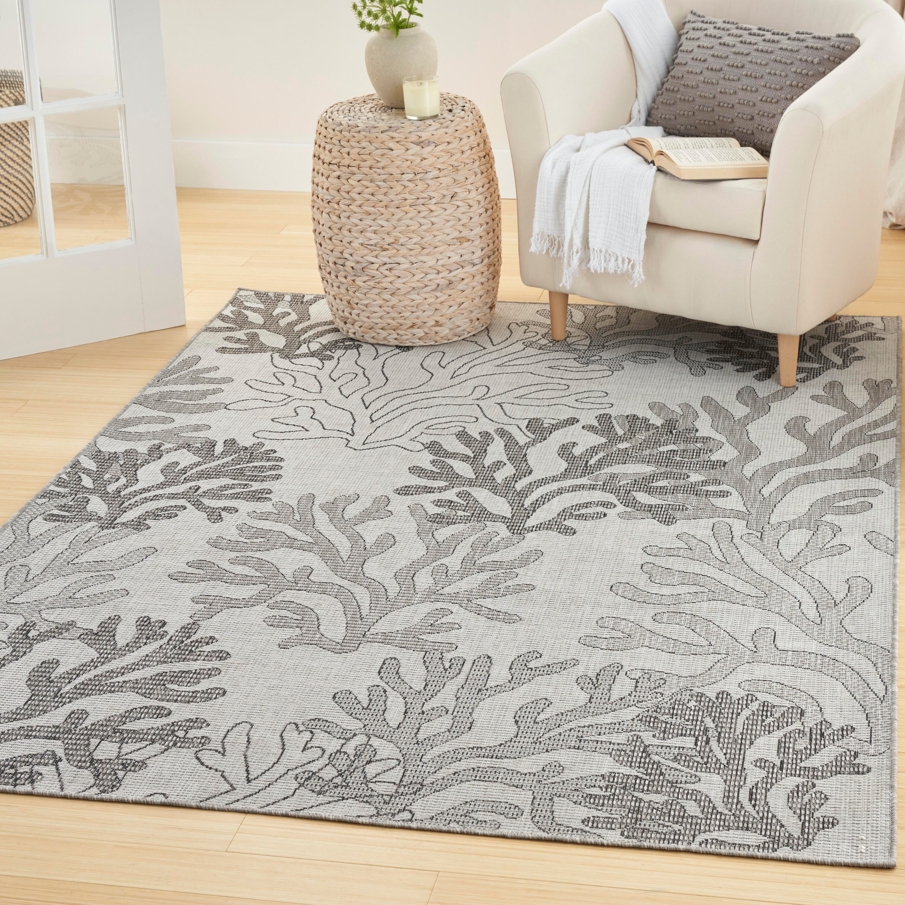 Click here for Nourison Home Coral Reef 5 x 7 Area Rug  Gray prices