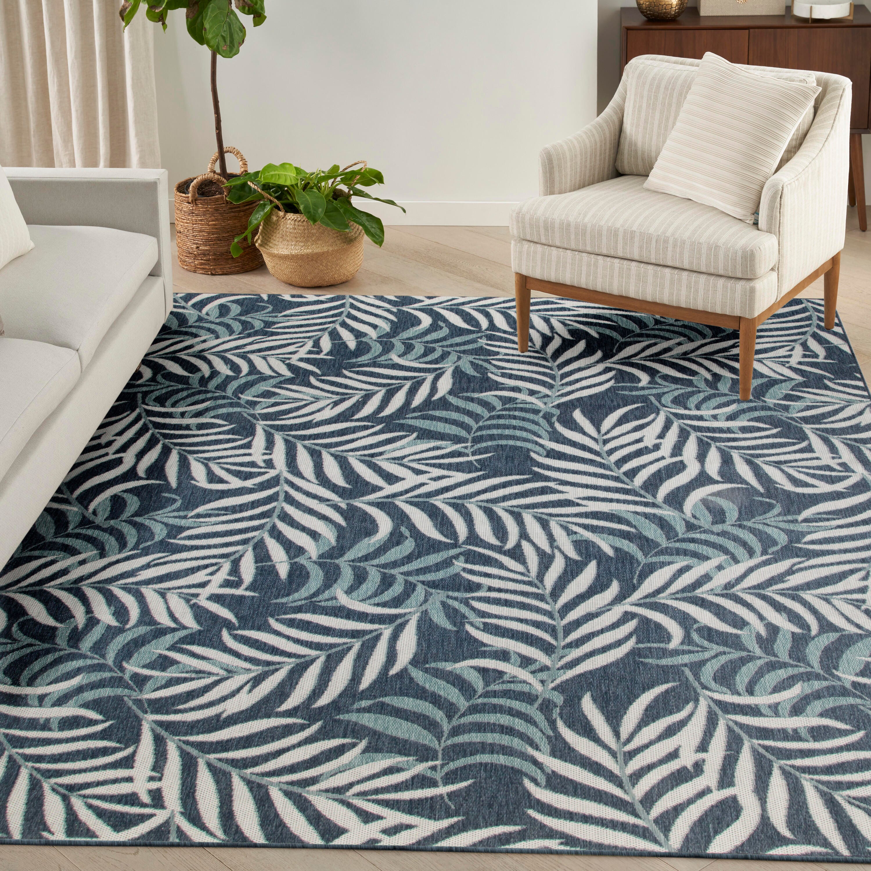 Click here for Nourison Home Tropical 8 x 10 Area Rug  Navy prices