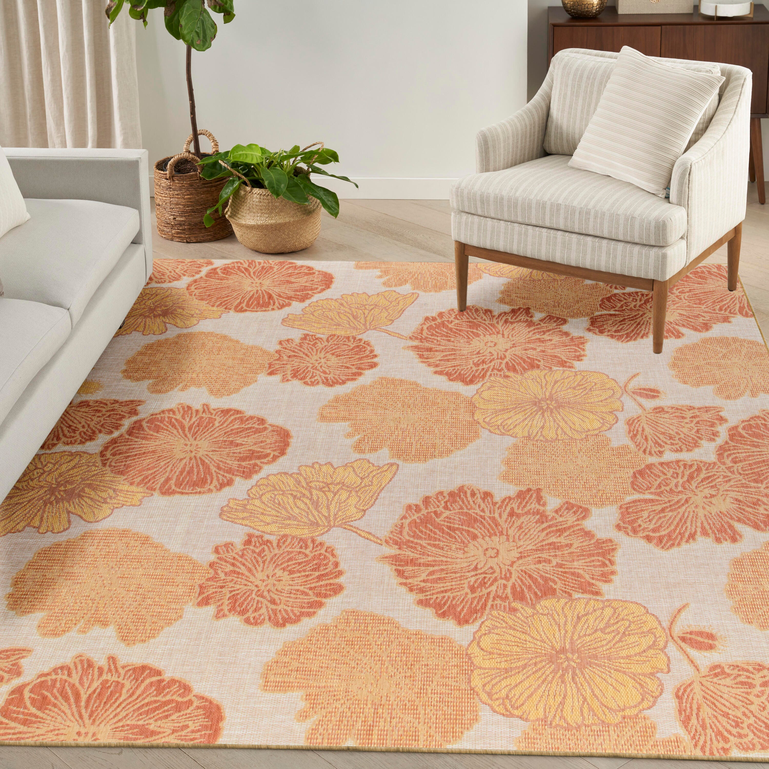 Click here for Nourison Home Floral 8 x 10 Area Rug  Coral prices