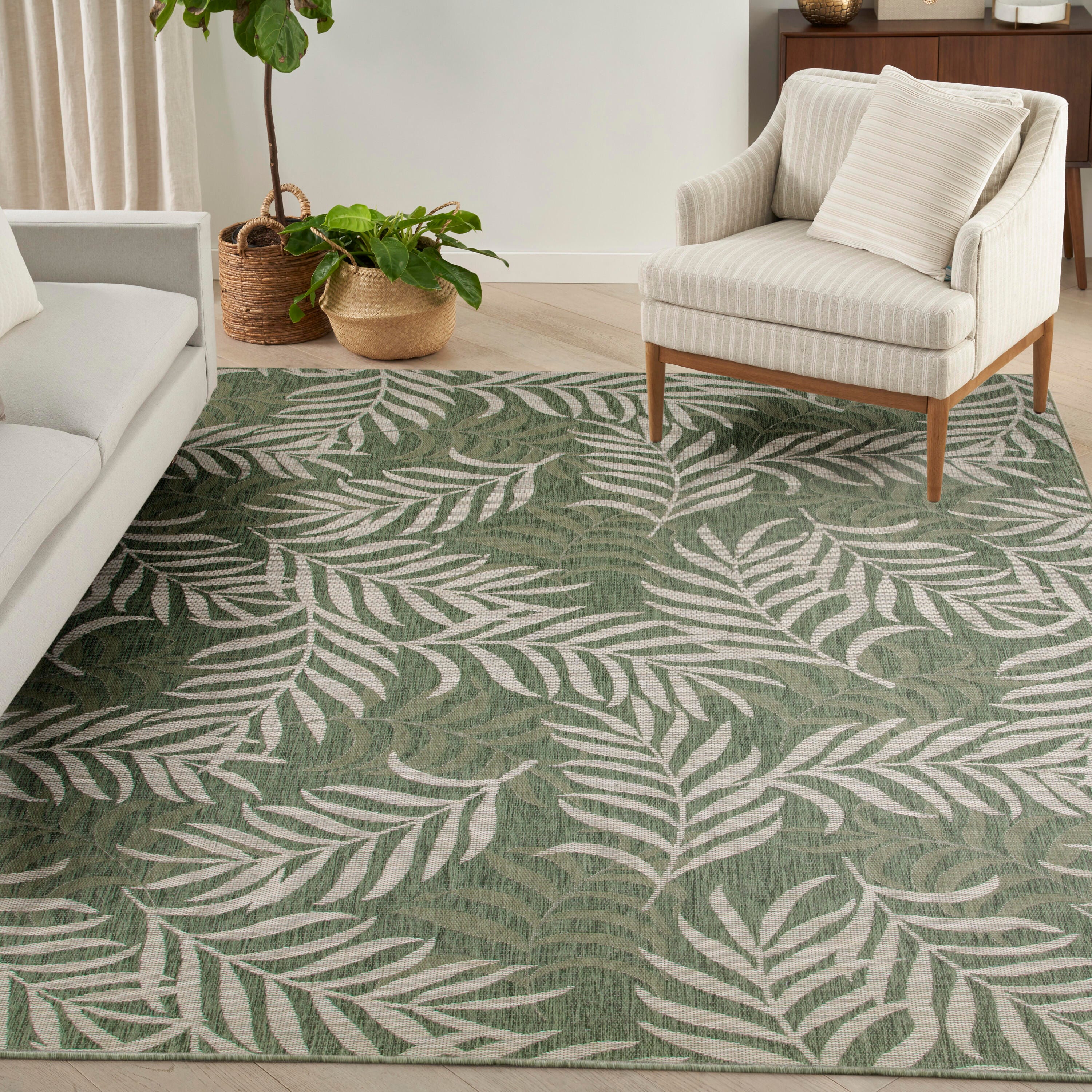 Click here for Nourison Home Tropical 9 x 12 Area Rug  Green/Ivor... prices