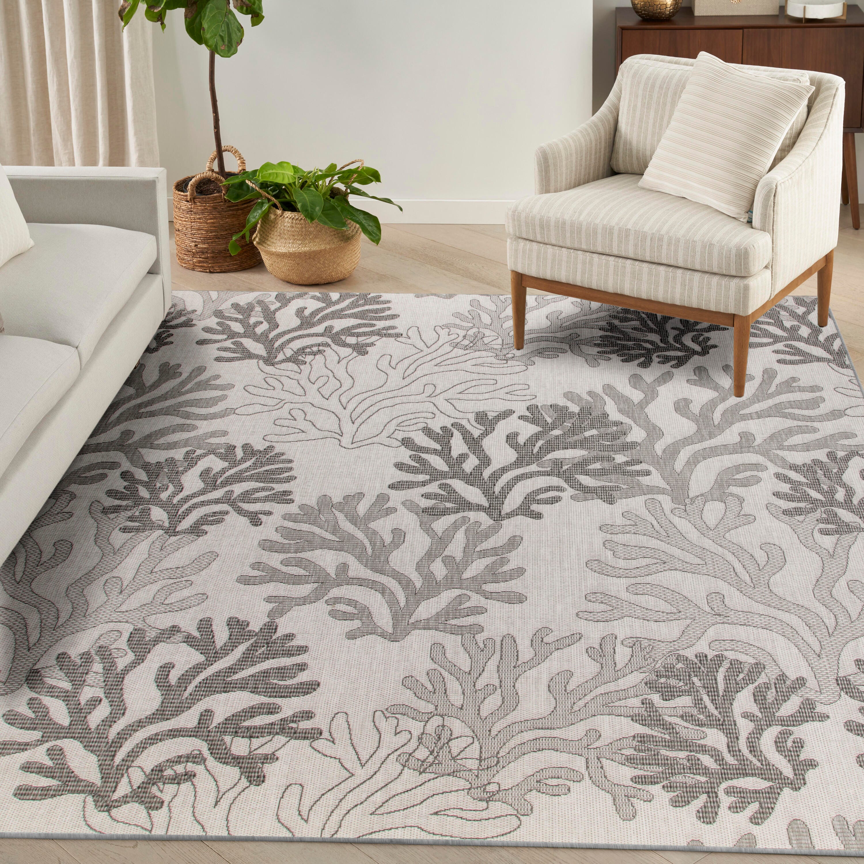 Click here for Nourison Home Coral Reef 9 x 12 Area Rug  Gray prices