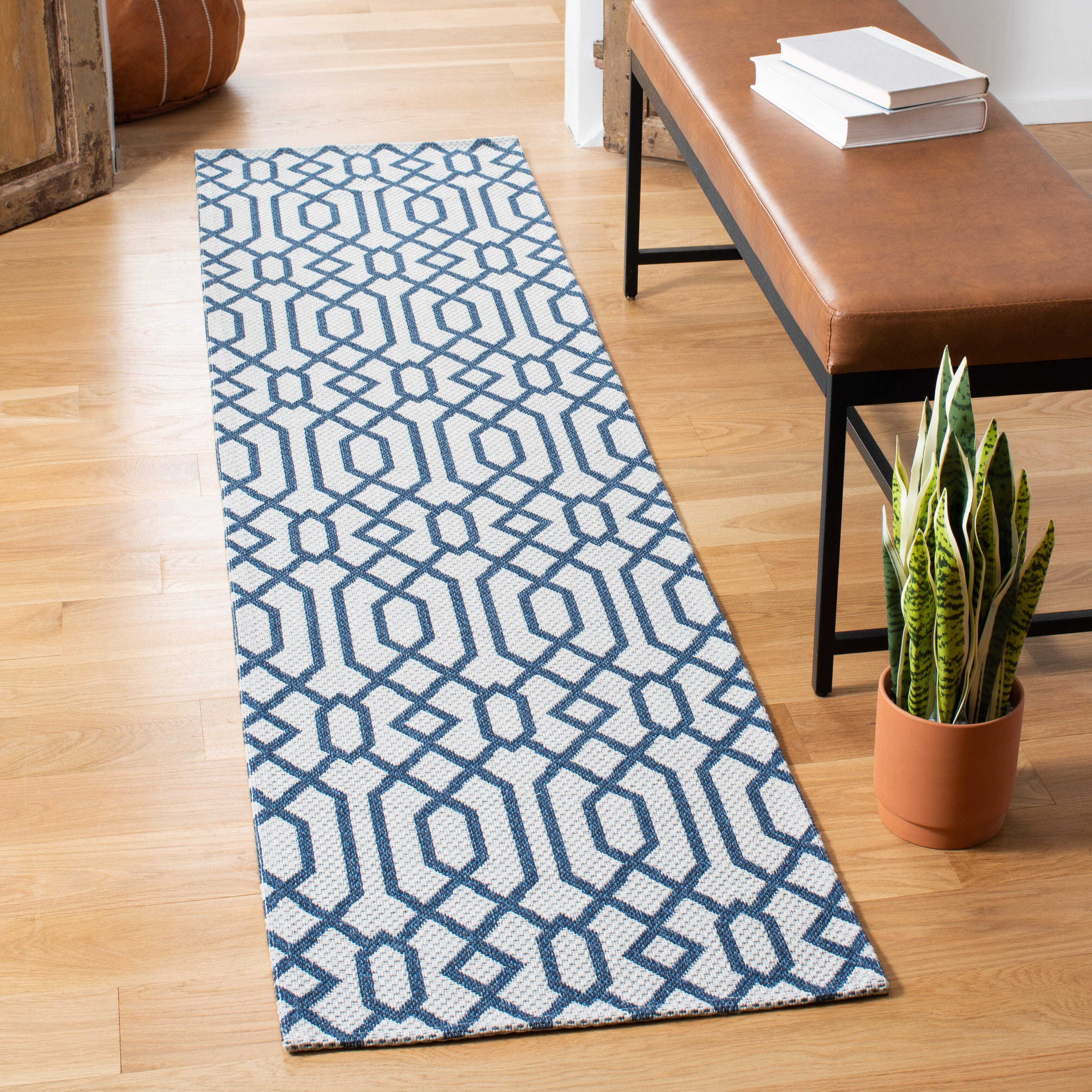 Click here for Safavieh Augustine Trellis 2 x 8 Runner Rug  Navy/... prices