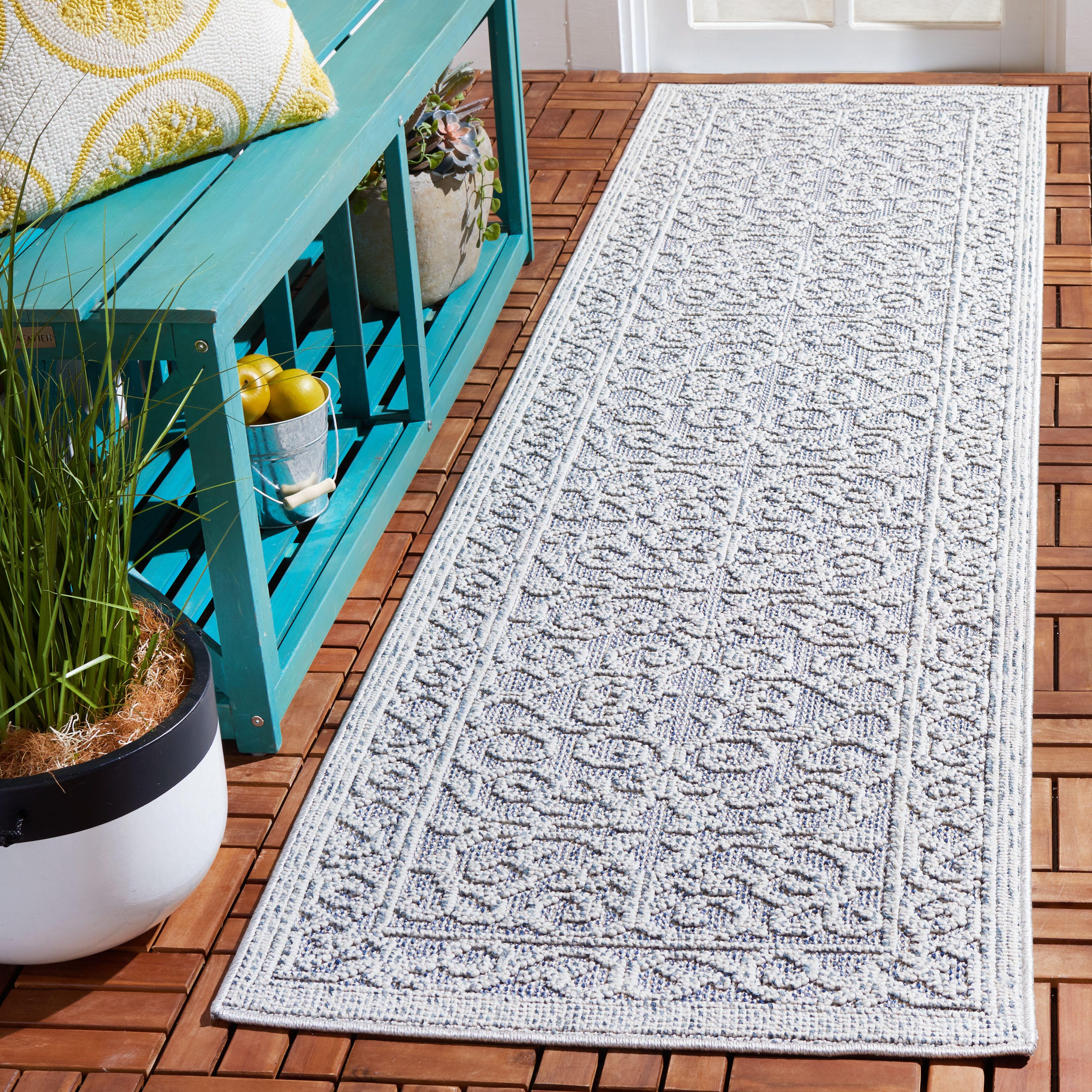 Click here for Safavieh Global Julija 2 2 x 8 Runner Rug  Blue/Gr... prices