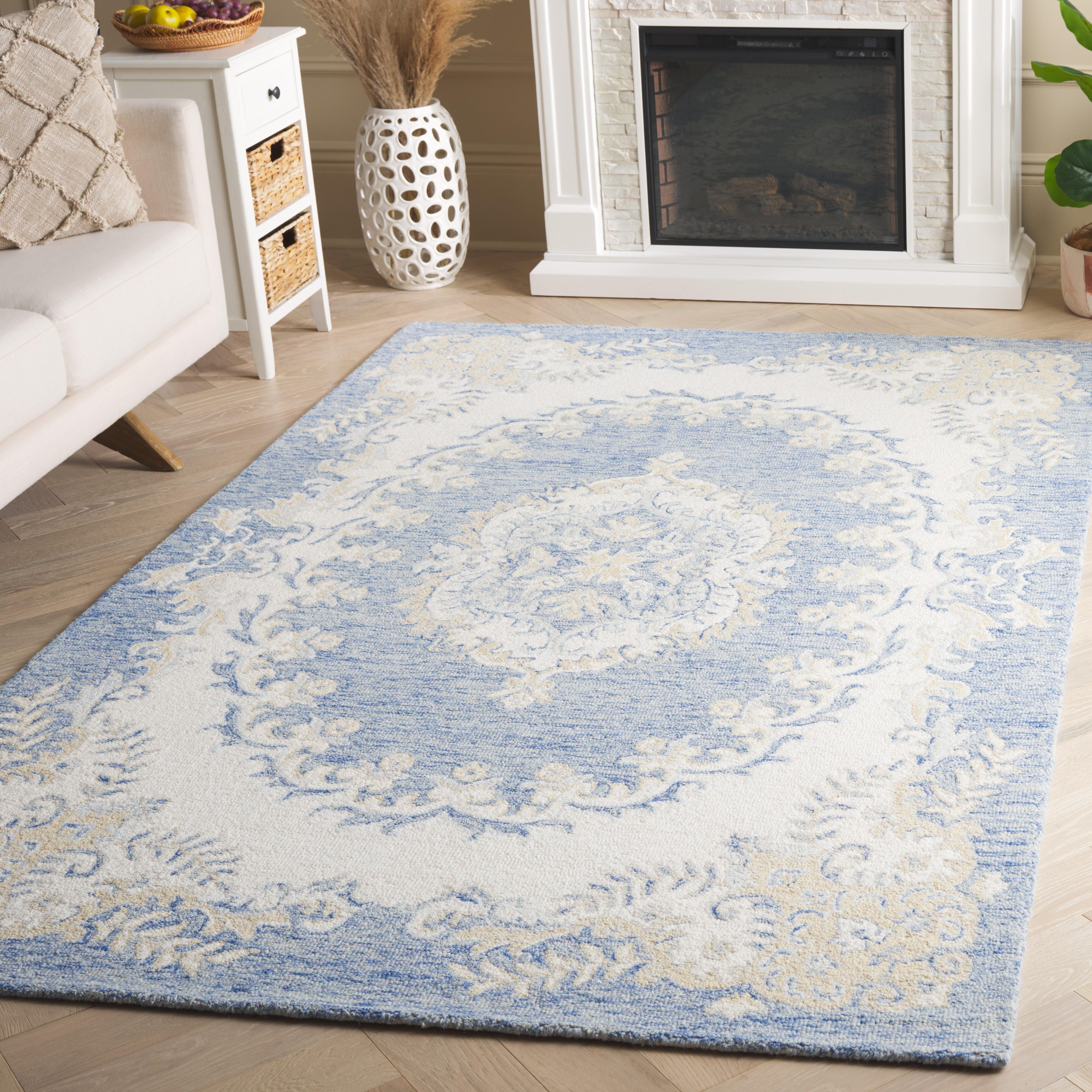 Click here for Safavieh Ebony Annegreth 3 x 5 Area Rug  Blue/Ivor... prices