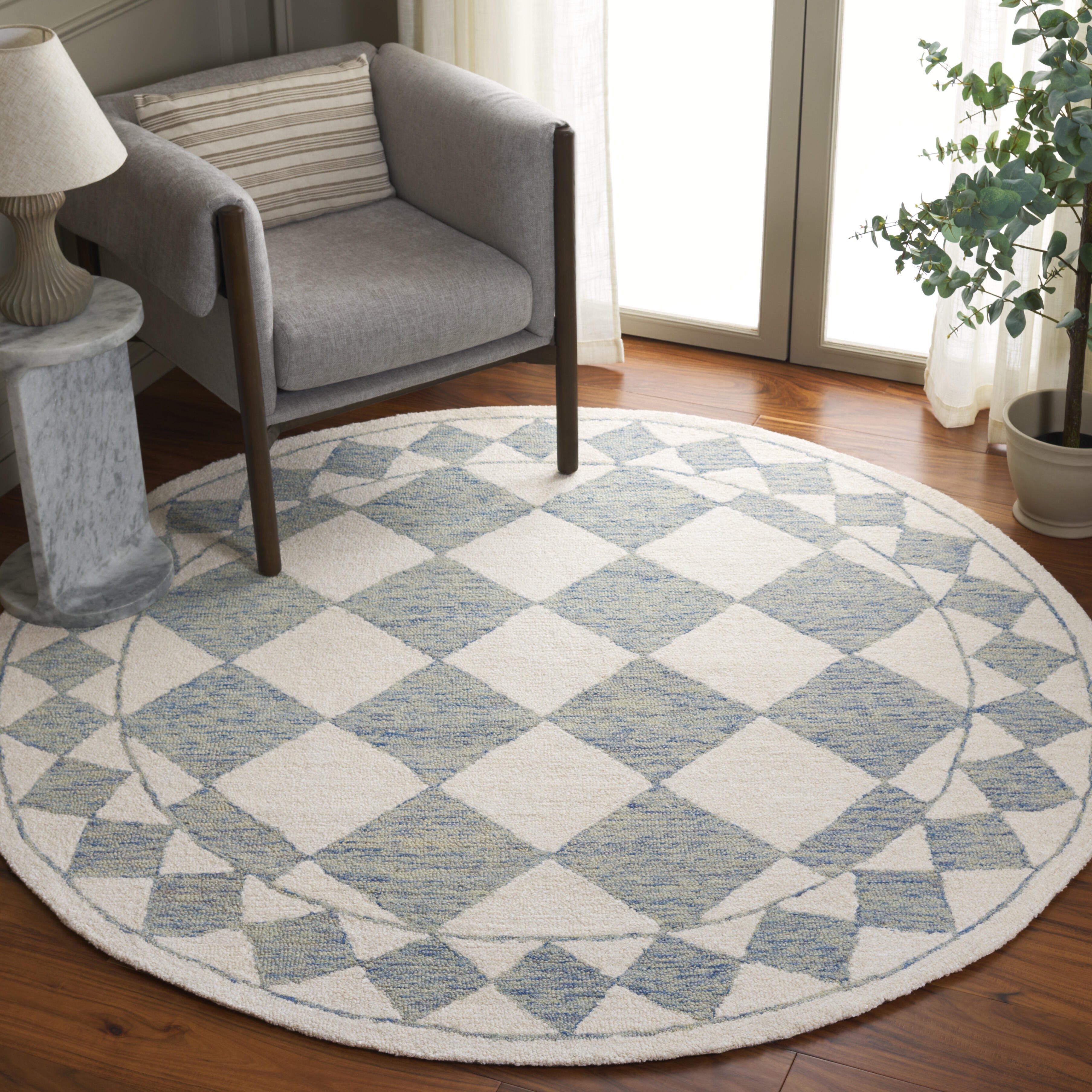 Click here for Safavieh Ebony Ceridwen 6 x Round Area Rug  Blue/I... prices