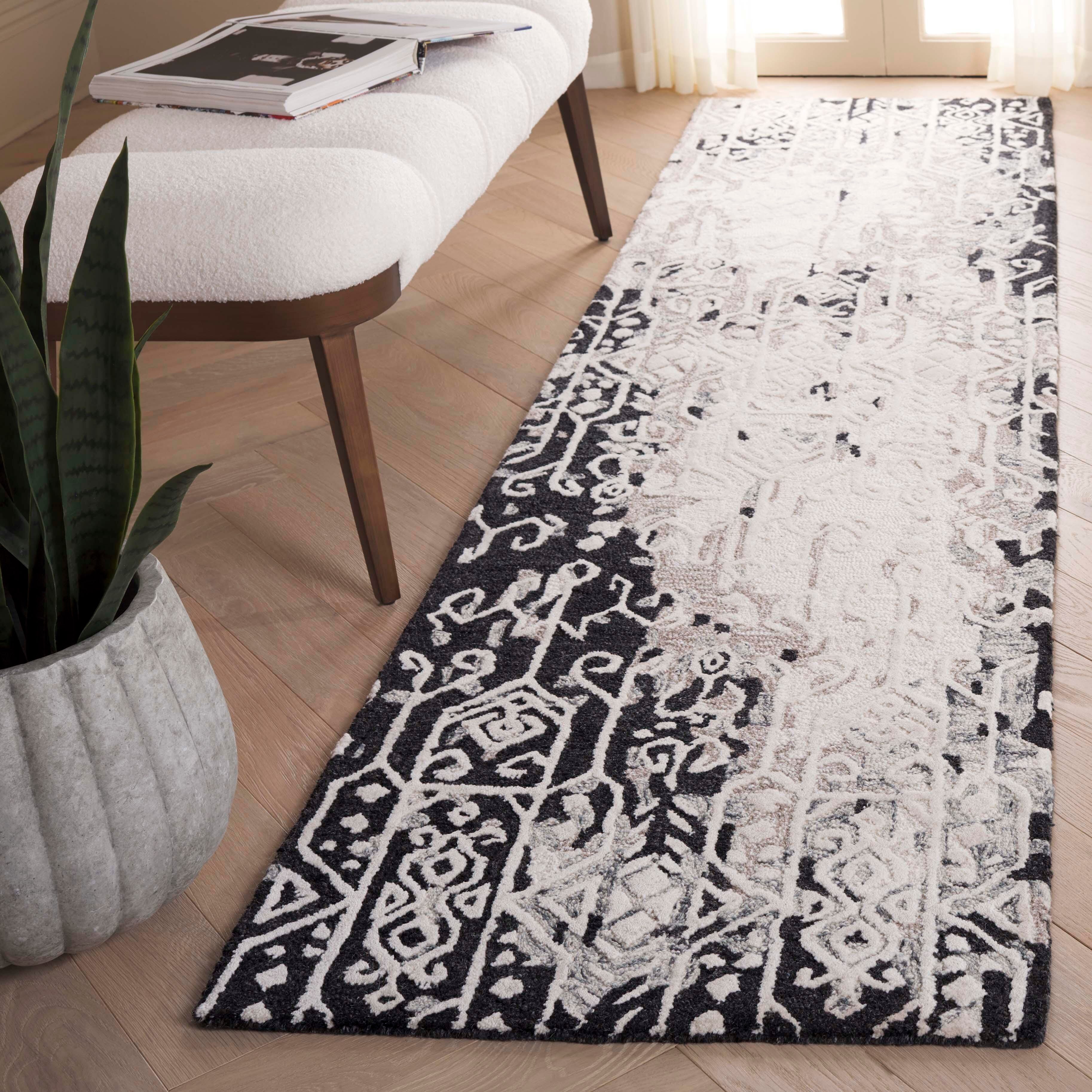 Click here for Safavieh Ebony Anton 2 3 x 9 Runner Rug  Black/Ivo... prices