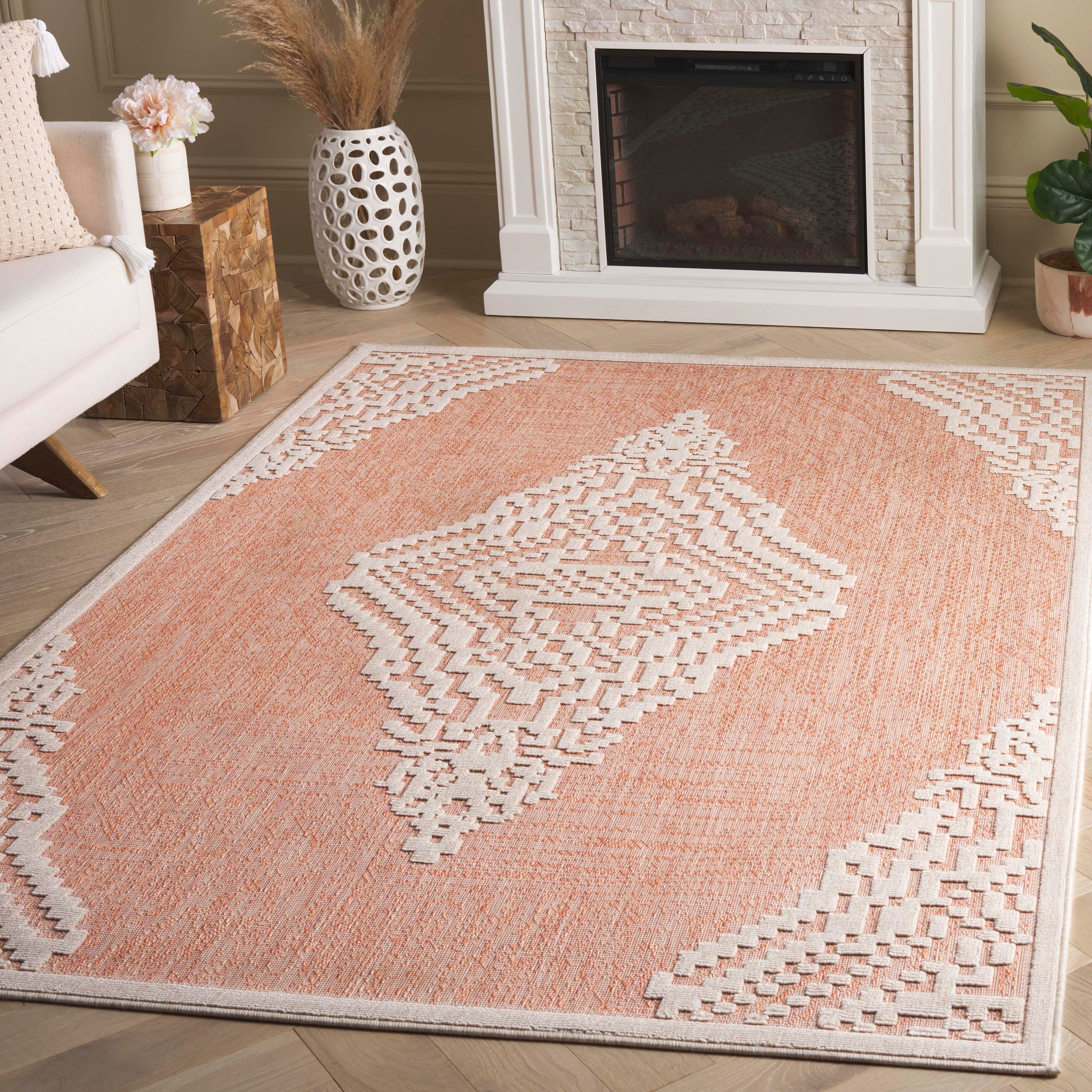 Click here for Safavieh Milos Jenn 5 x 7 Area Rug  Rust/Ivory prices