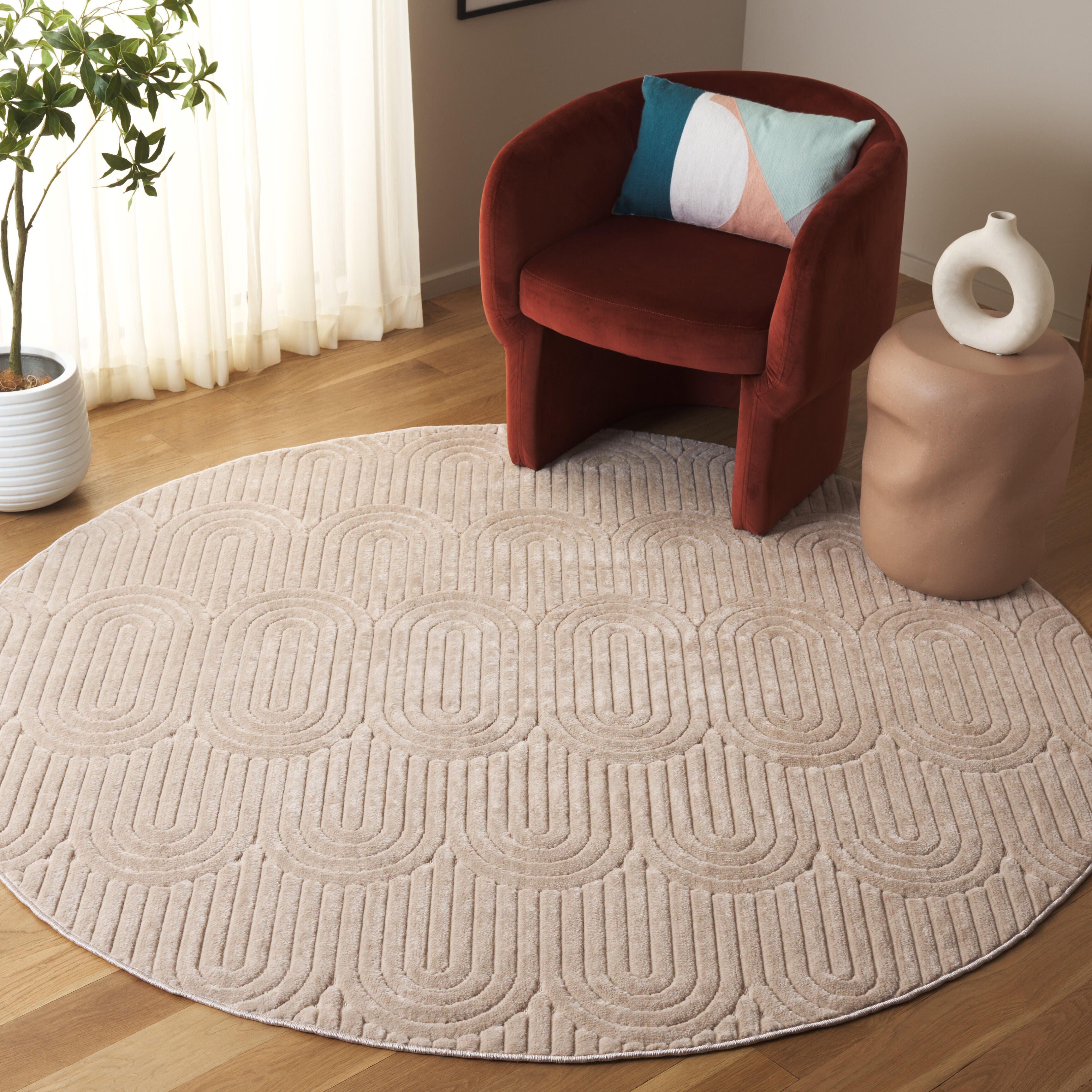 Click here for Safavieh Selena Gulsu 6 7 x 6 7 Round Area Rug  Be... prices