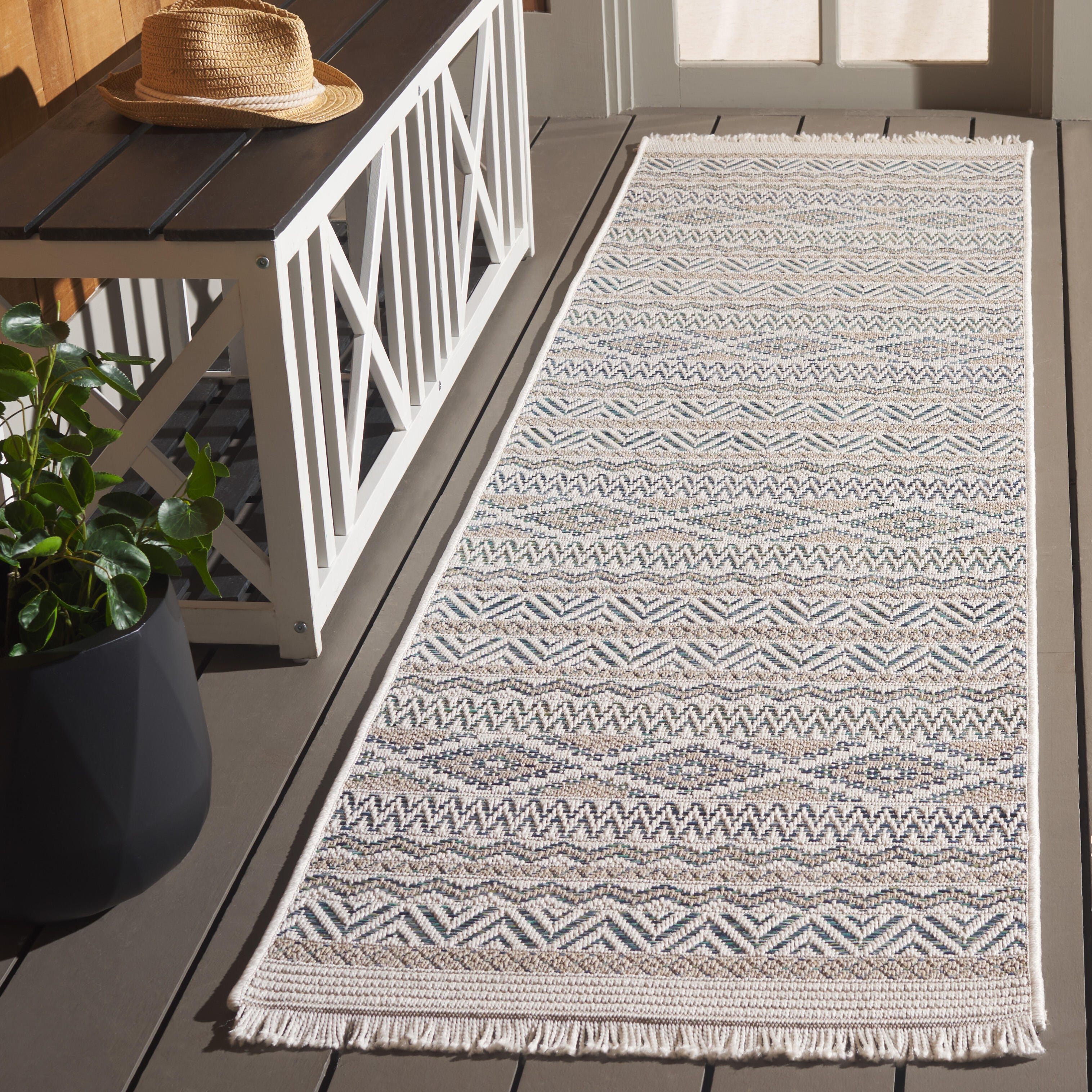 Click here for Safavieh Wicker Subhra 4 x 6 Area Rug  Aqua/Beige prices