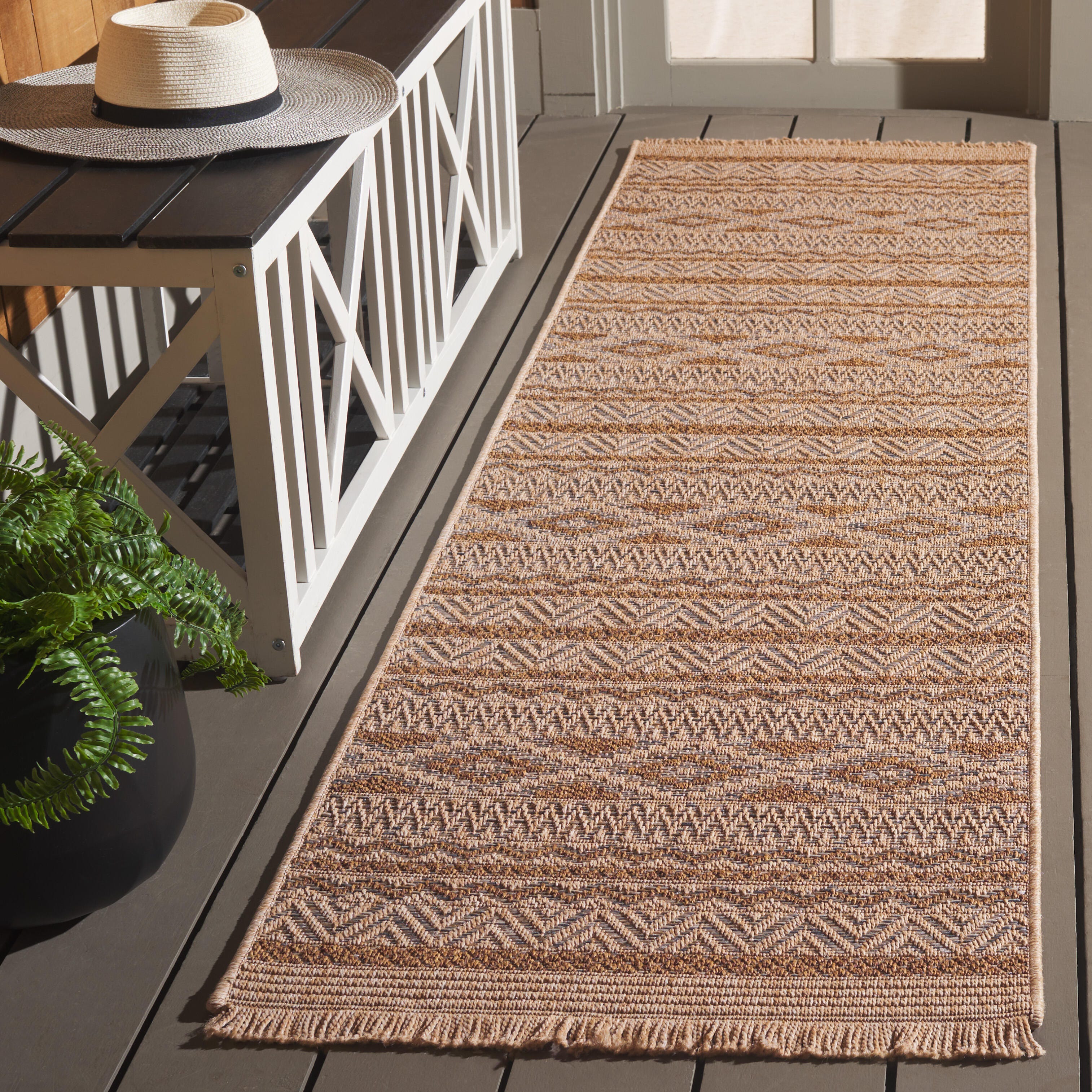 Click here for Safavieh Wicker Subhra 2 2 x 8 Runner Rug  Gray/Br... prices