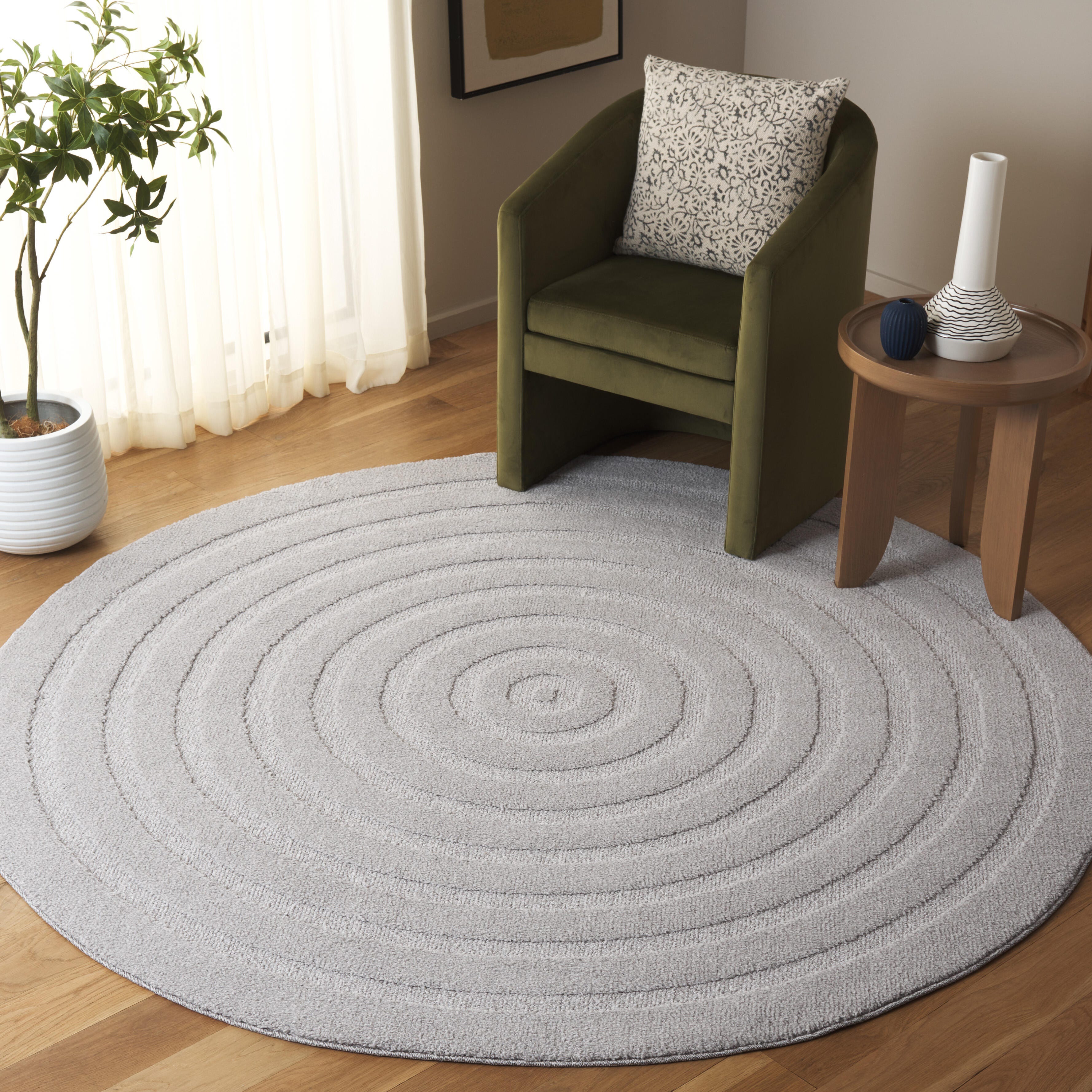 Click here for Safavieh Ramona 6 7 x 6 7 Round Area Rug  Light Gr... prices