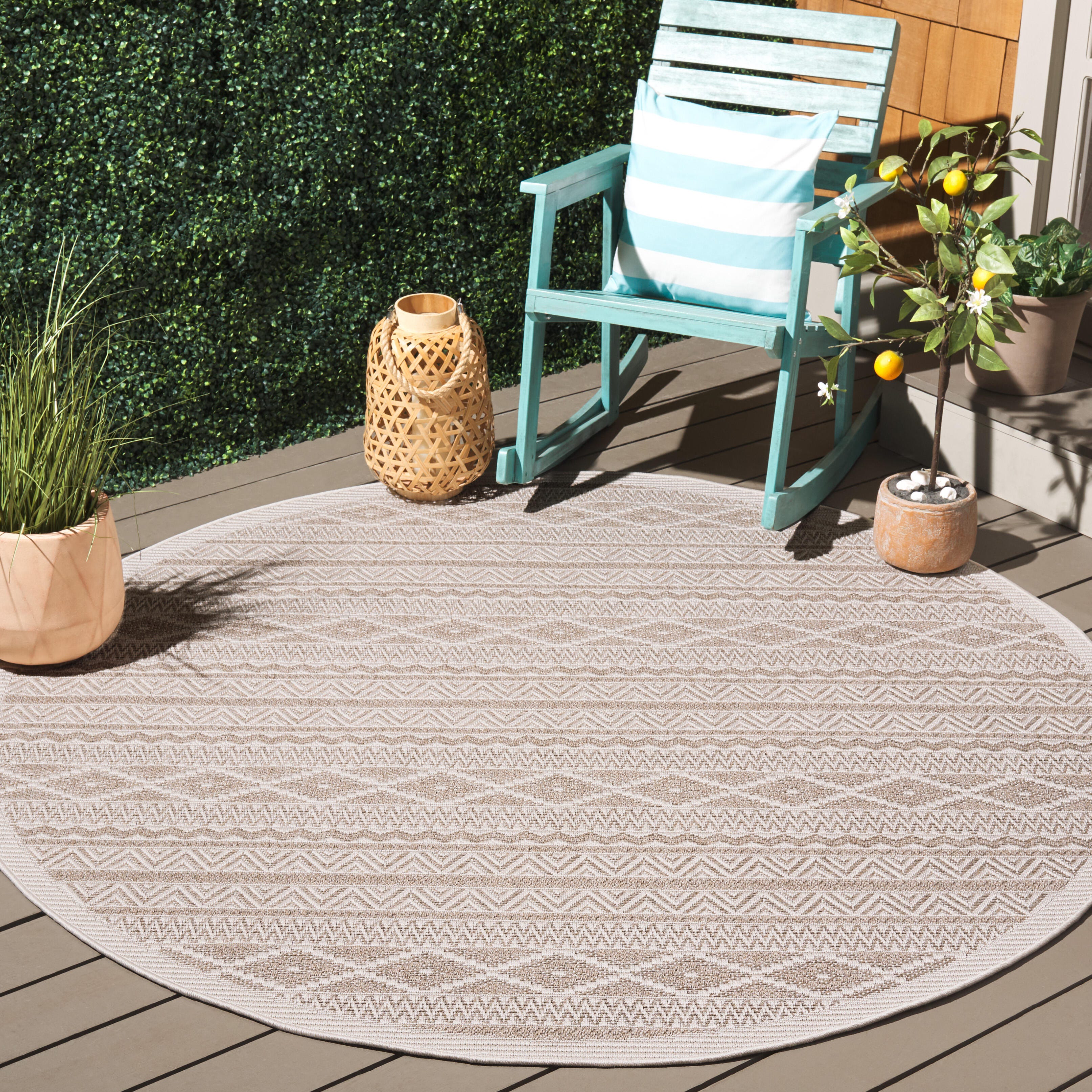 Click here for Safavieh Wicker Subhra 6 7 x Round Area Rug  Ivory... prices