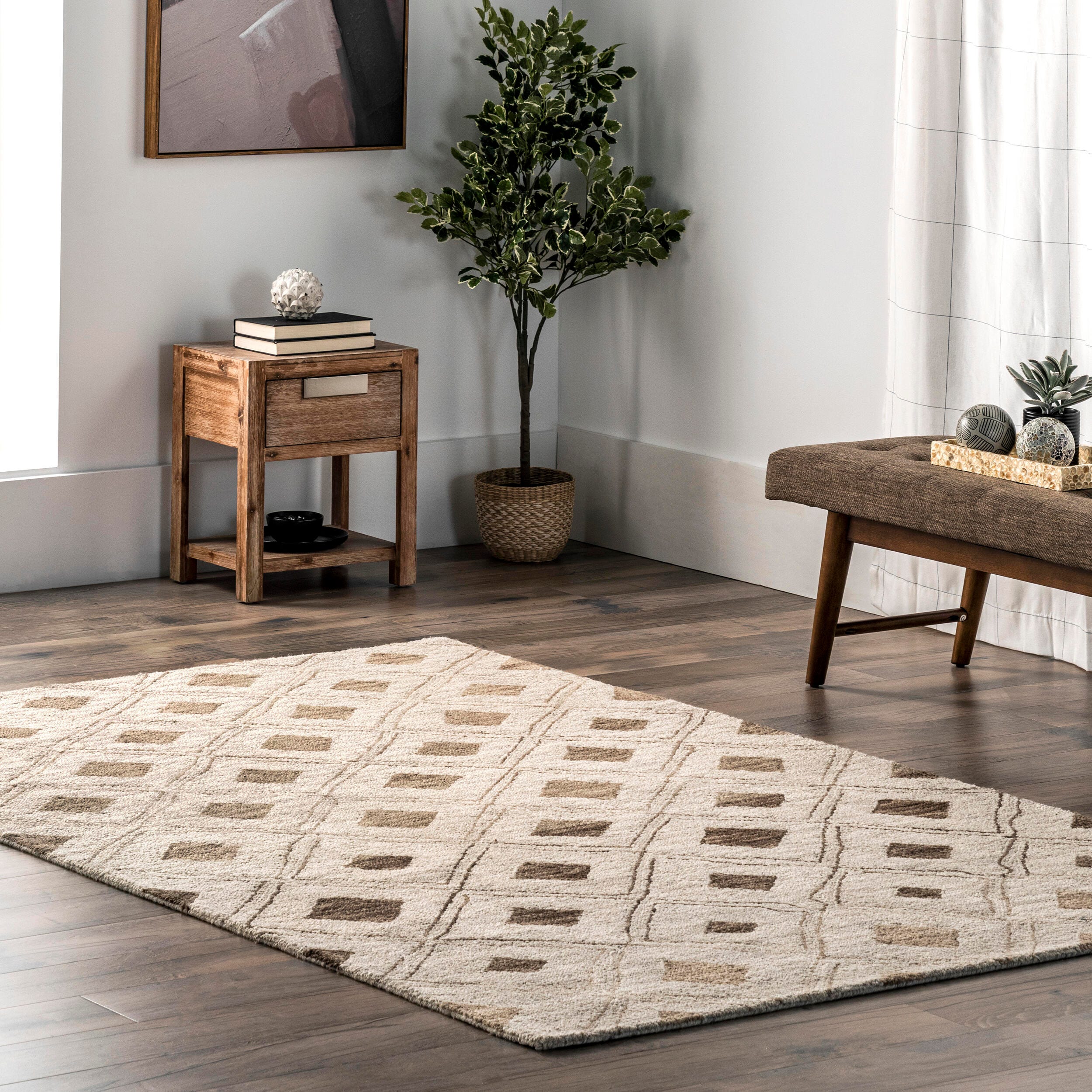 Click here for Nuloom Myla 9 x 12 Area Rug  Beige prices