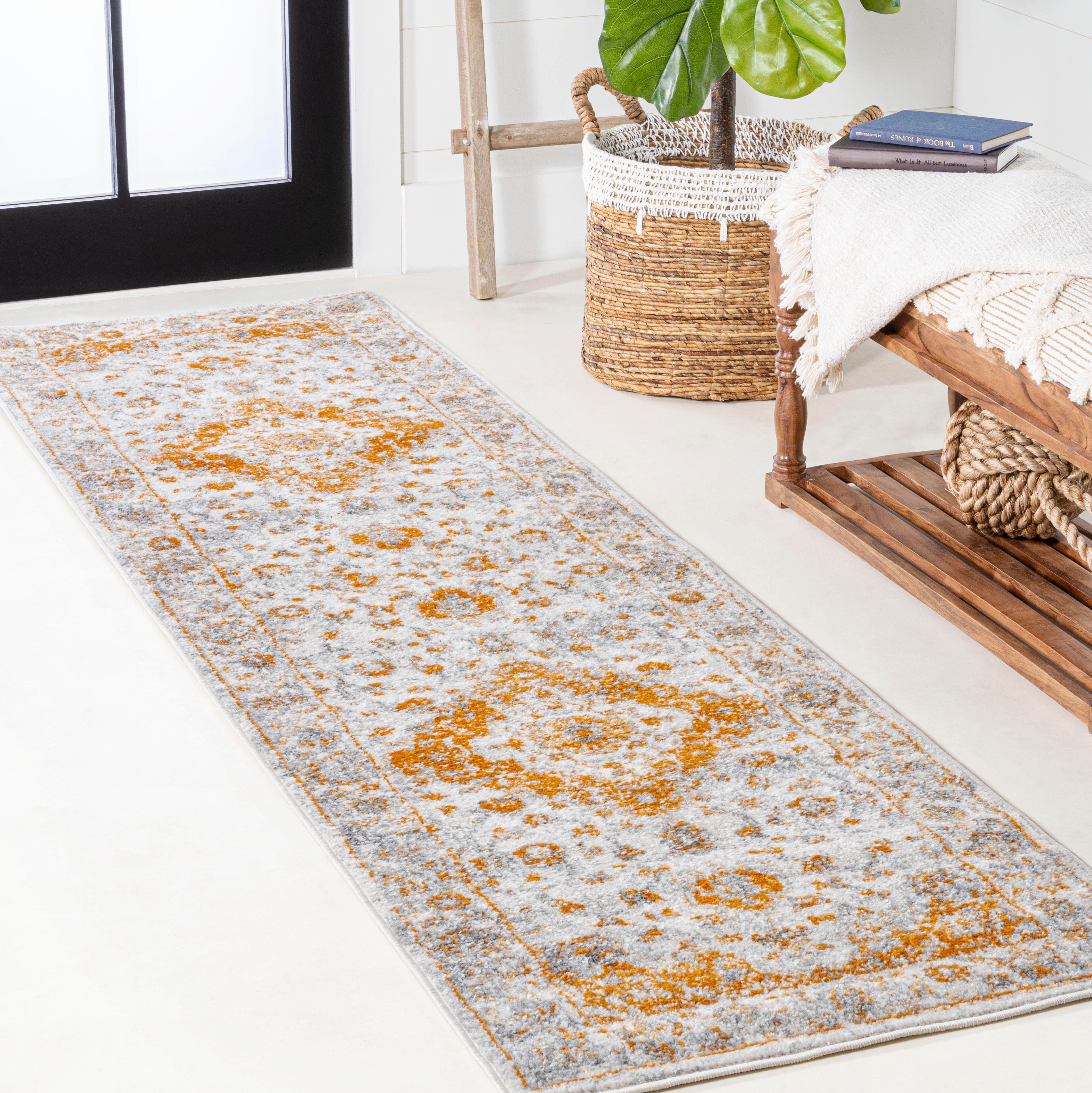 Click here for JONATHAN Y Indhira Ornate 2 x 8 Runner Rug  Orange prices