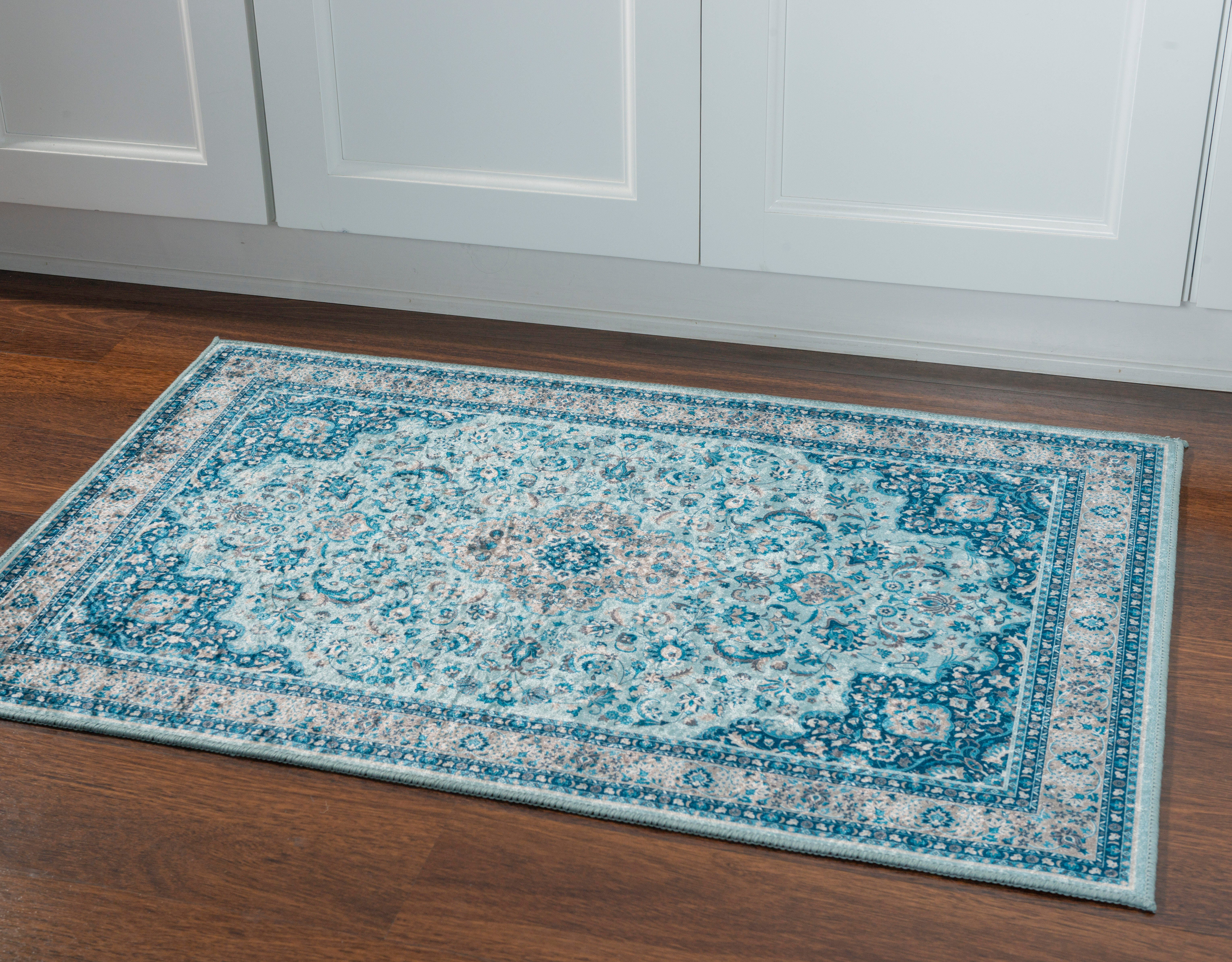 Click here for Linon Emerald Barton 22 x 32 Area Rug  Blue prices