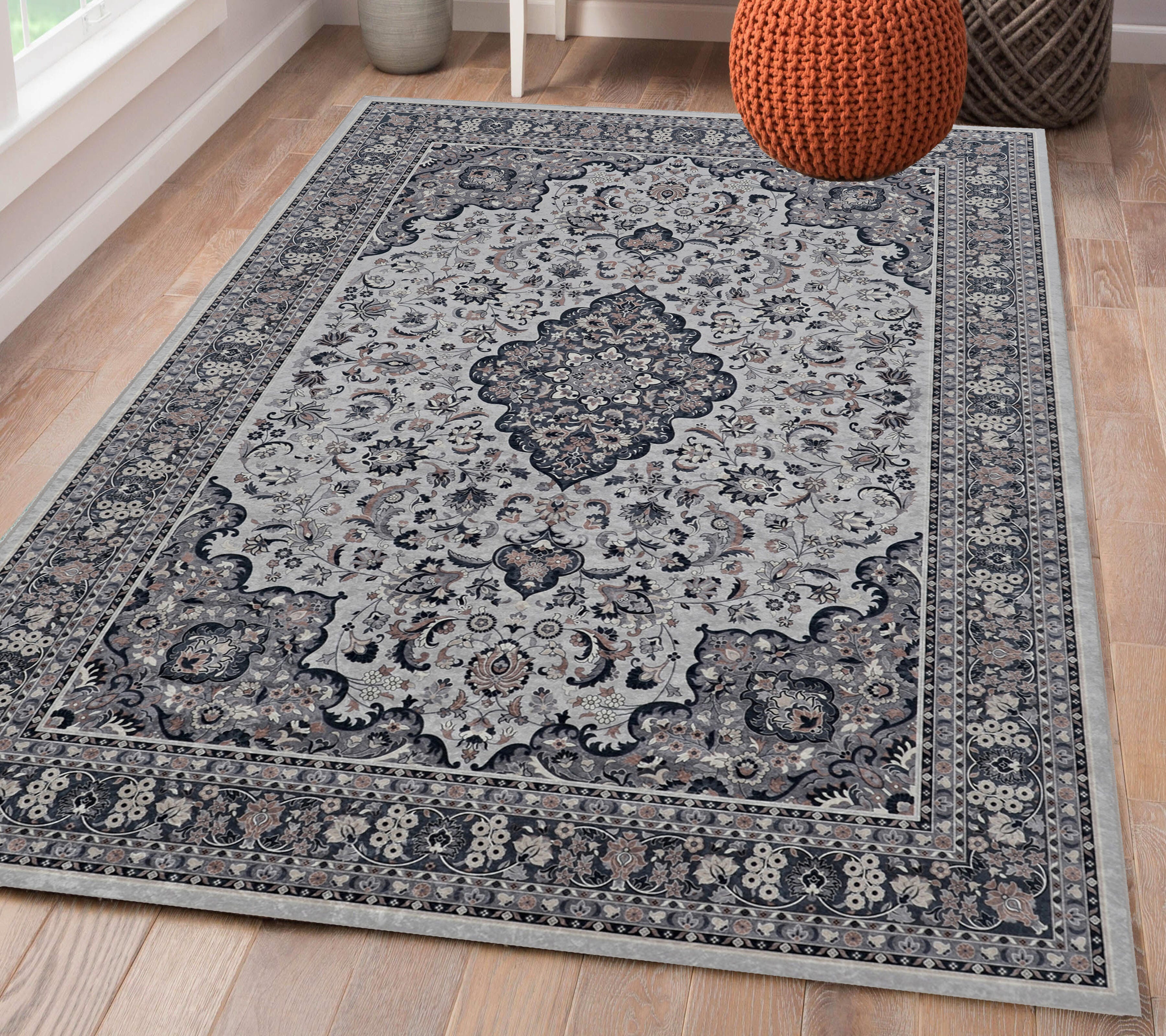 Click here for Linon Emerald Barton 5 x 7 Area Rug  Cream/Blue prices
