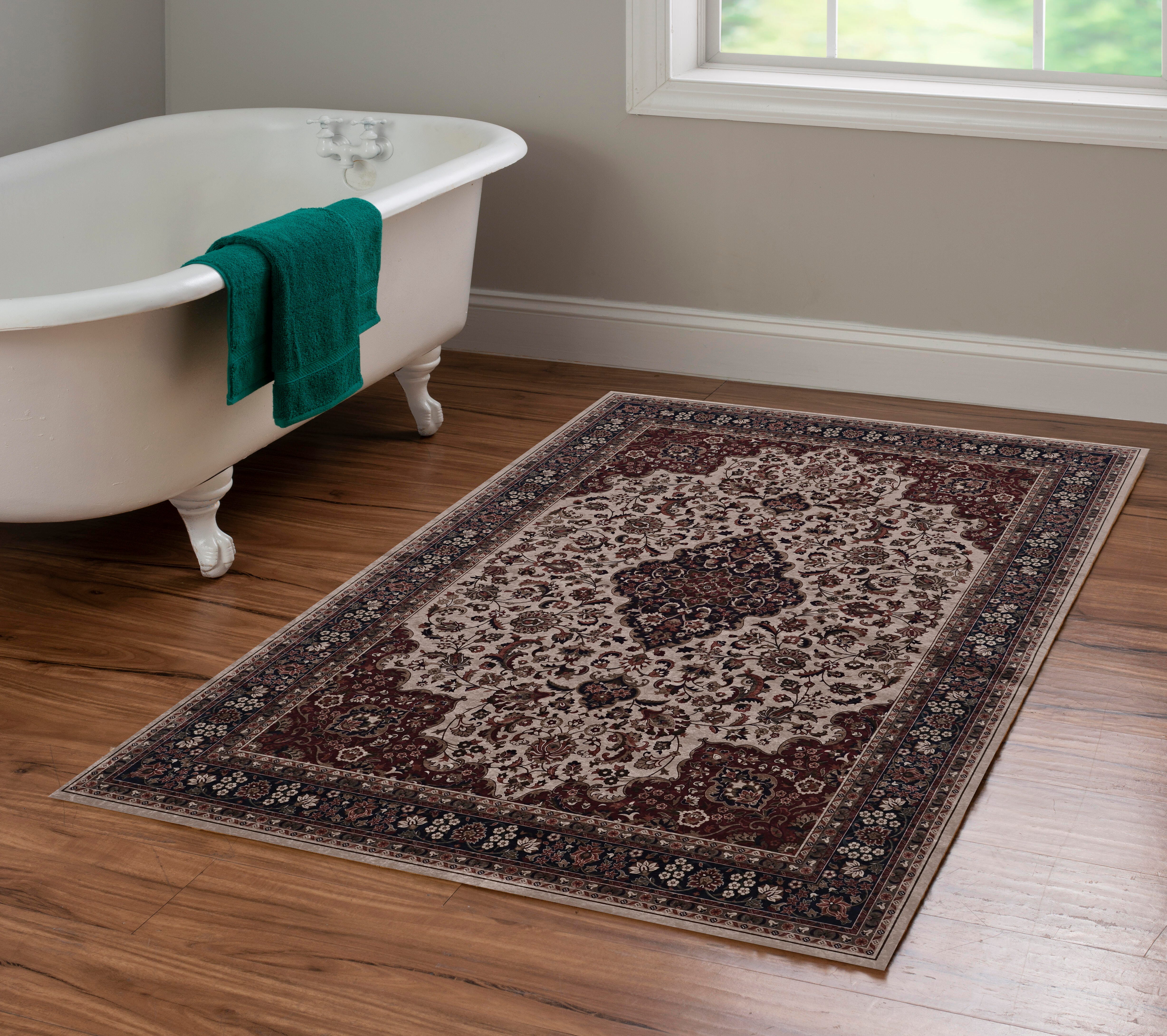Click here for Linon Emerald Barton 33 x 5 Area Rug  Cream/Red prices