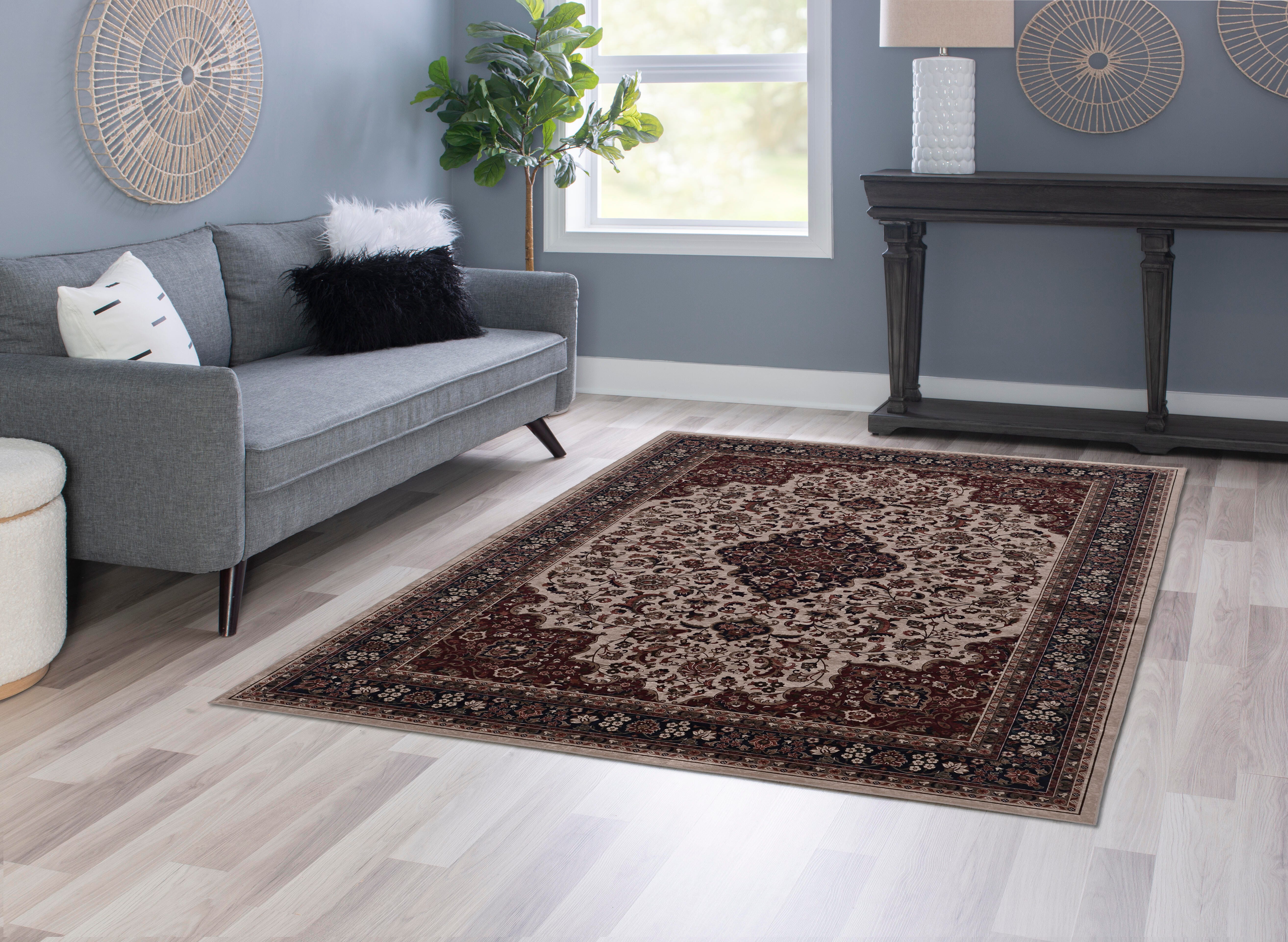 Click here for Linon Emerald Barton 5 x 7 Area Rug  Cream/Red prices