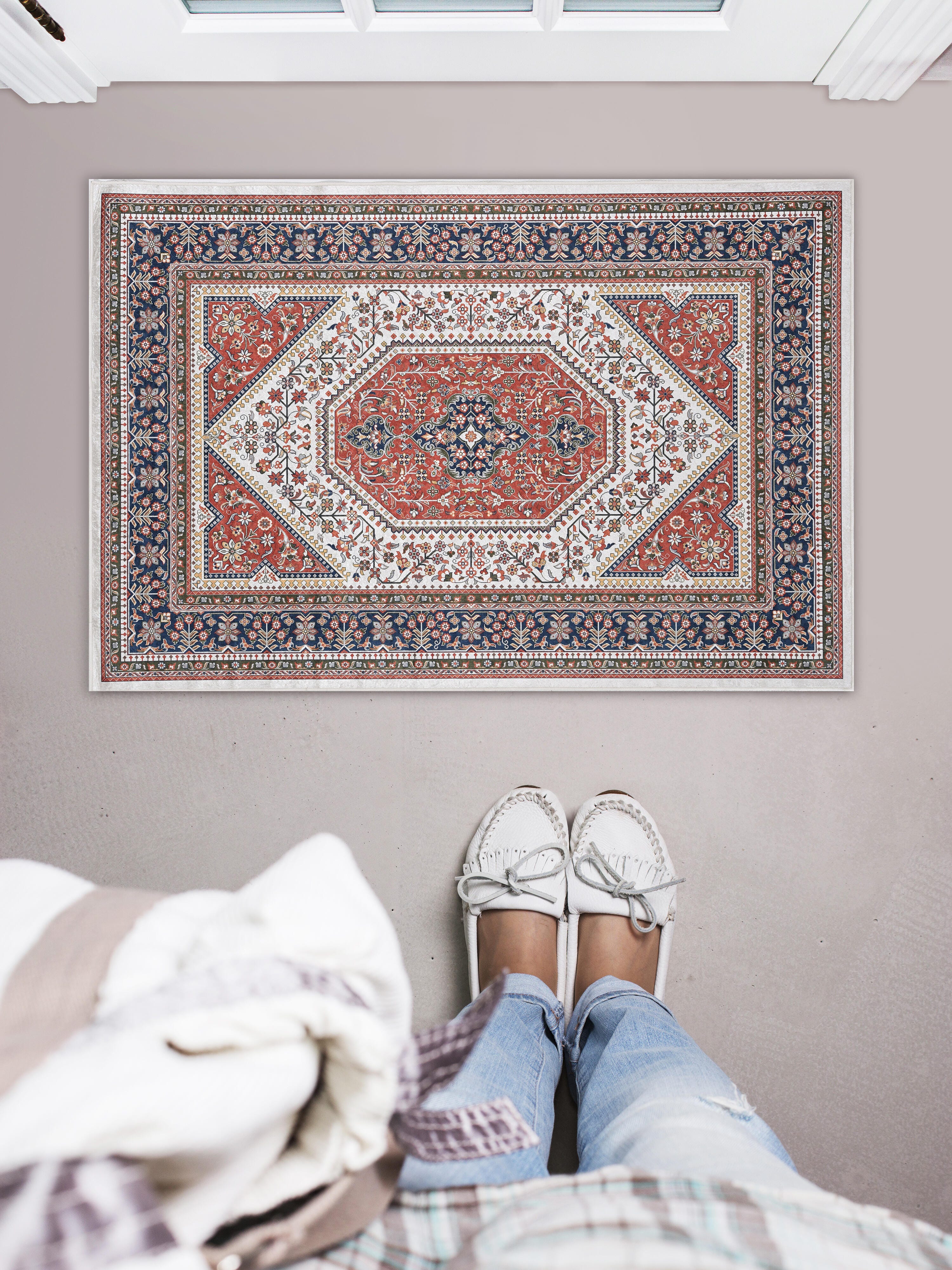 Click here for Linon Emerald Bayer 22 x 32 Area Rug  Red prices