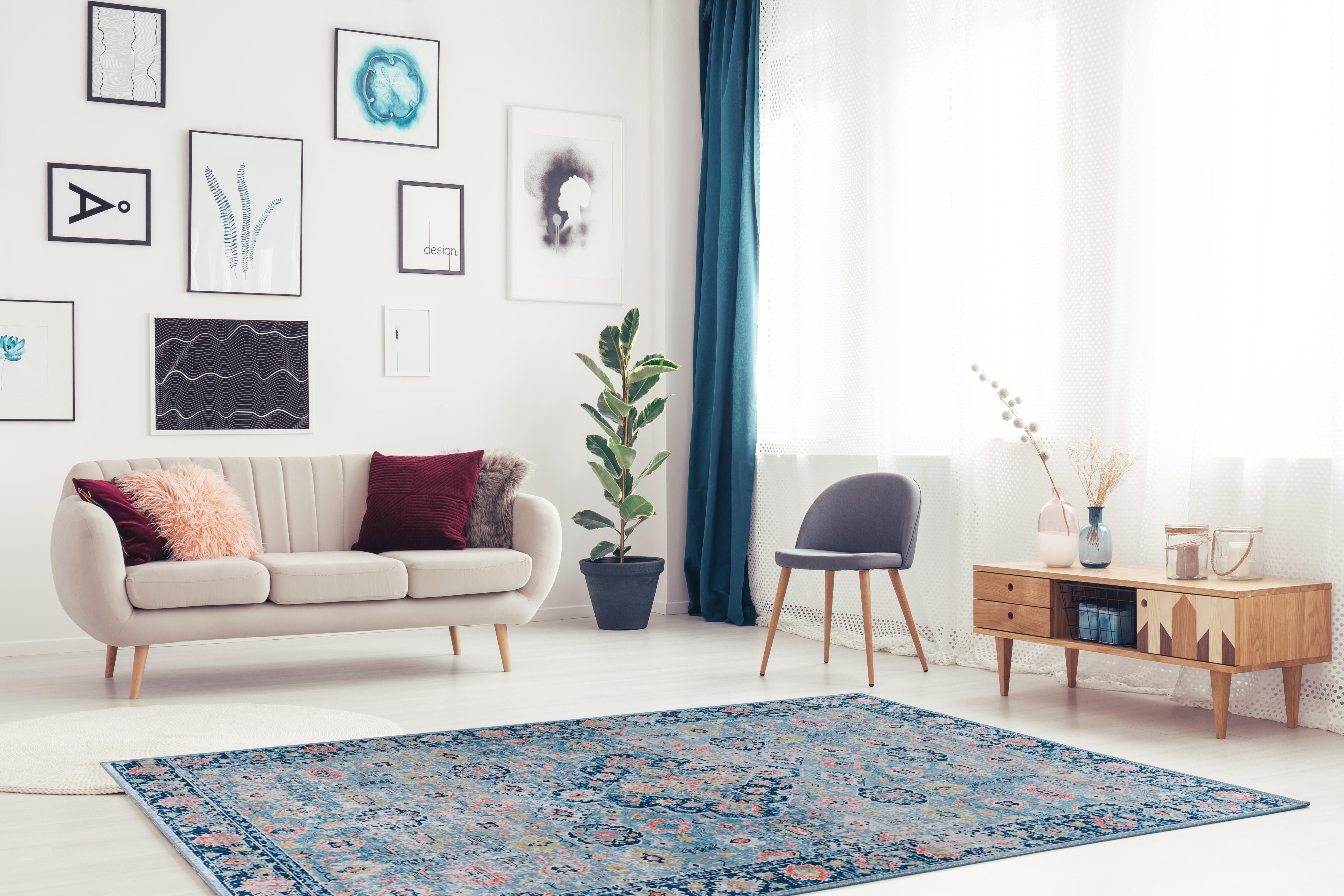 Click here for Linon Emerald Canton 67 x 97 Area Rug  Blue prices